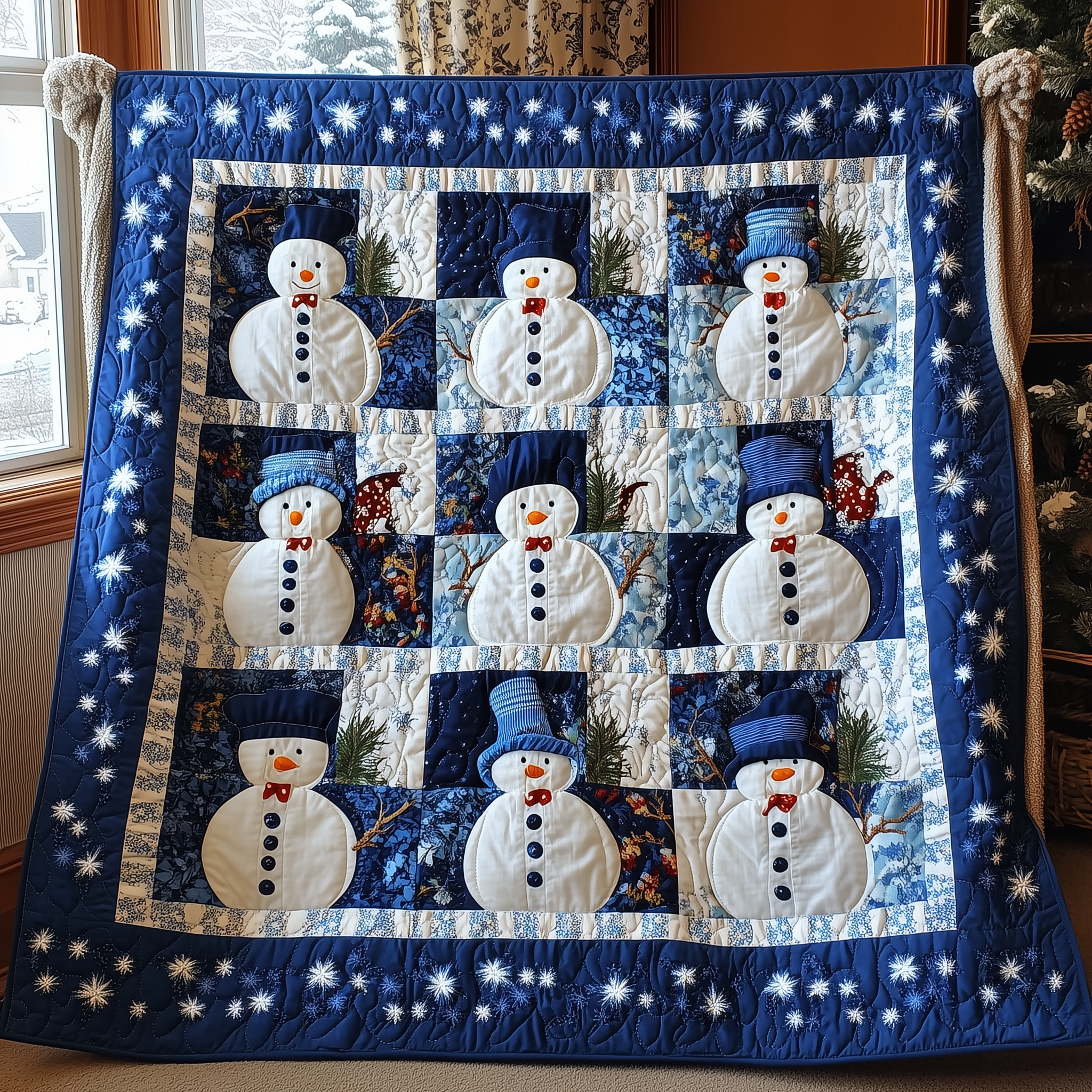 Don't Flurry Be Happy Snowman Quilted Blanket GFTONL160 – Patchique Store