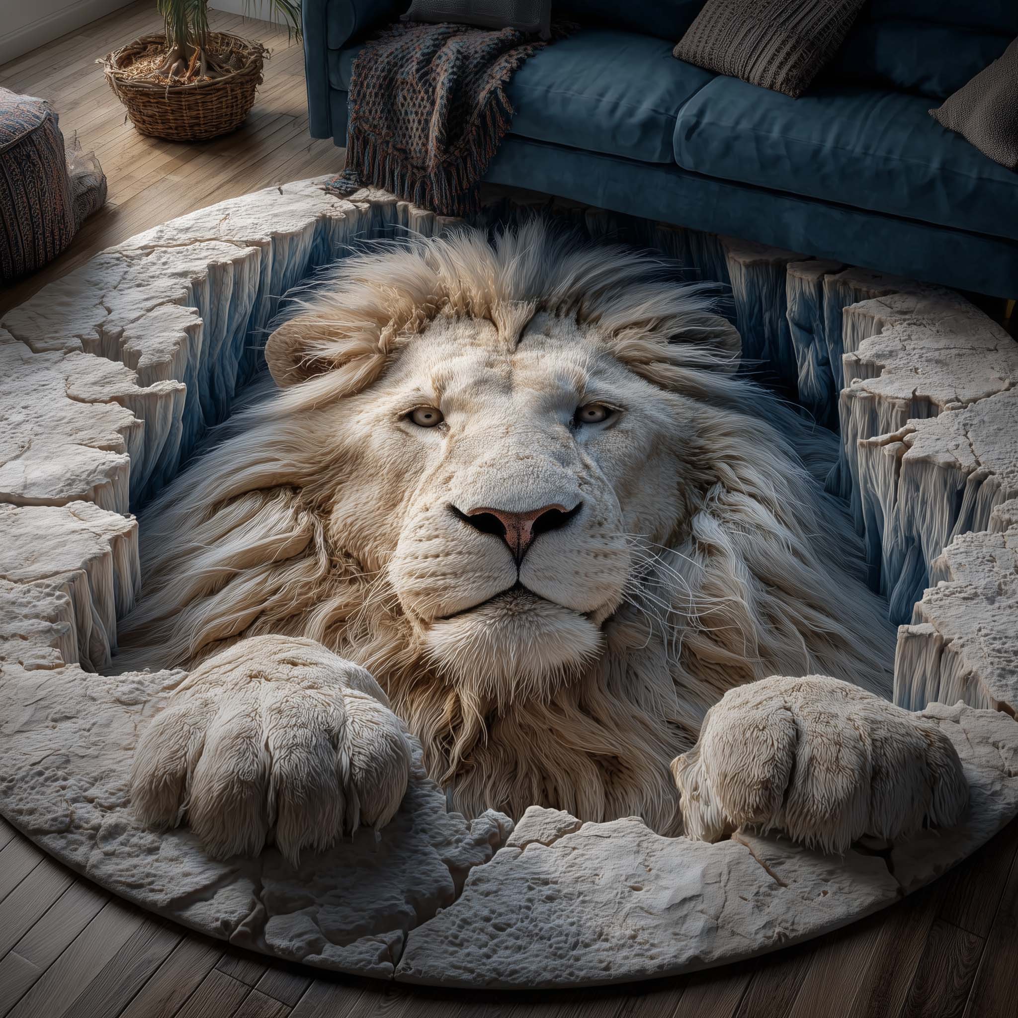 Majestic Lion Quilted Round Mat GFTOTP14463 – Patchique Store