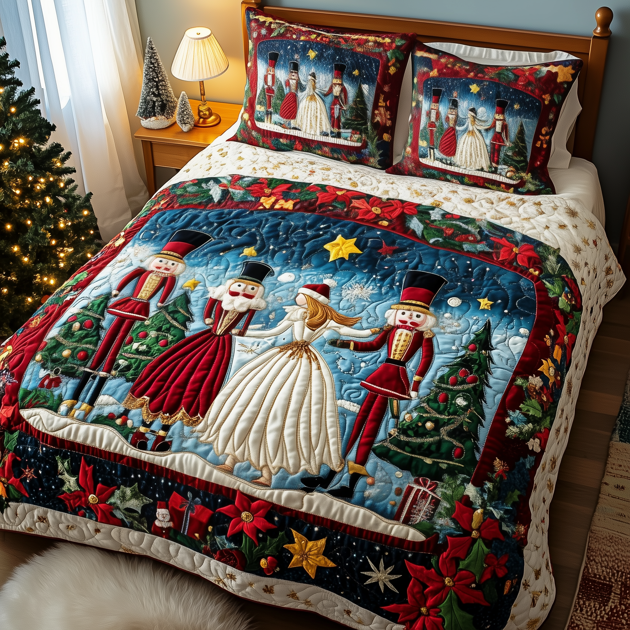 Christmas Nutcracker 3-Piece Quilted Bedding Set GFTOAB037 – Patchique ...
