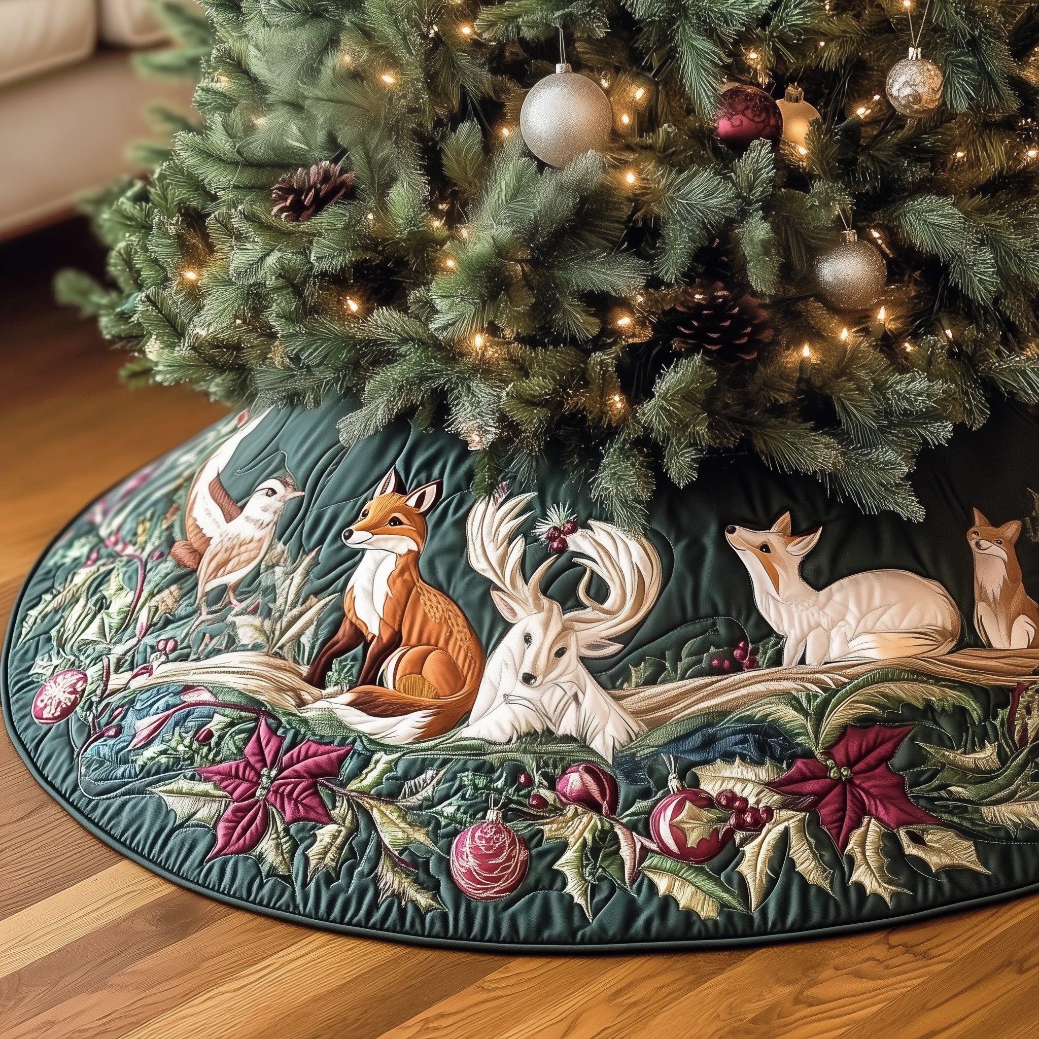 Woodland Animals Quilted Tree Skirt GFTOAB1764 – Patchique Store