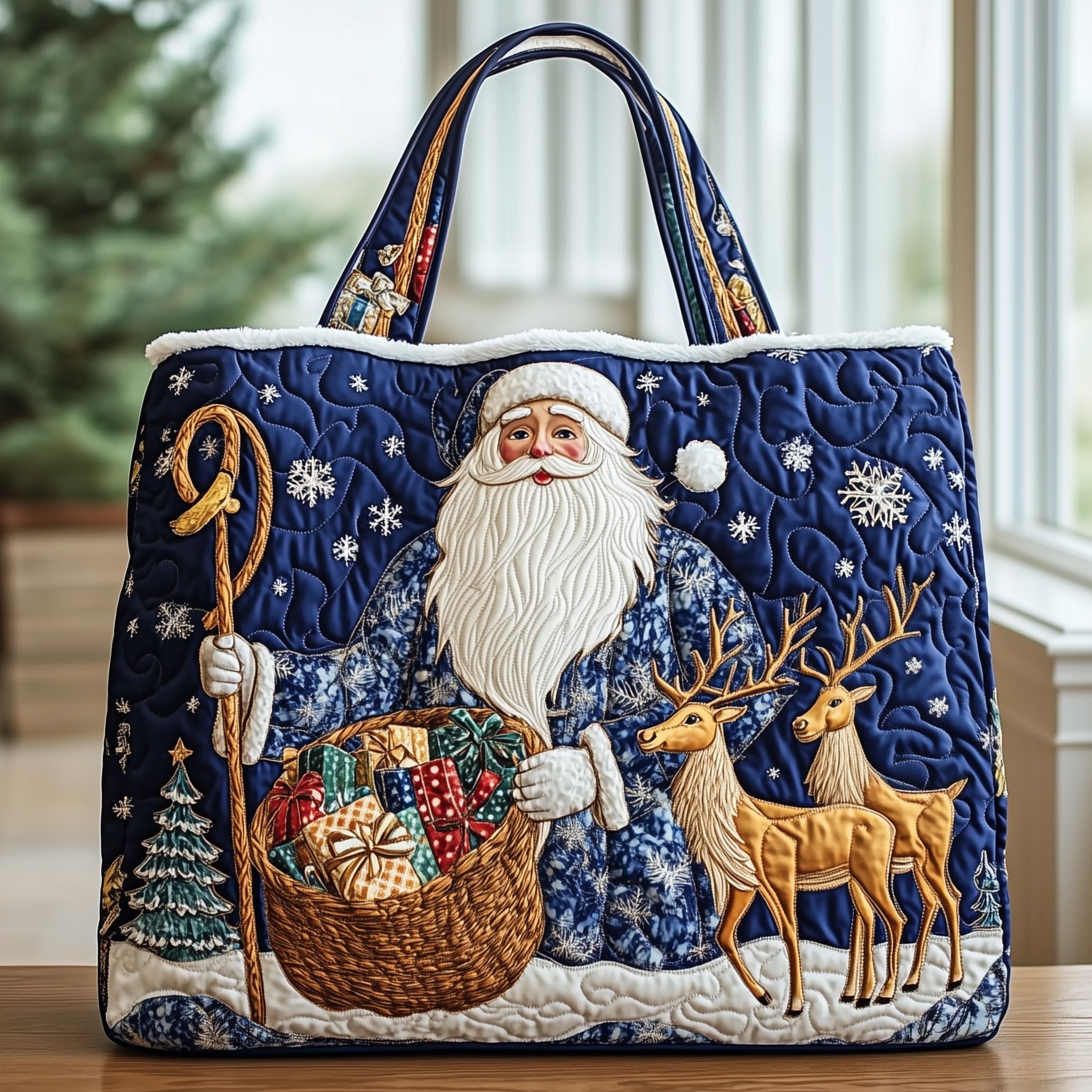 Festive Santa Quilted Tote Bag GFTOHD10667 – Patchique Store