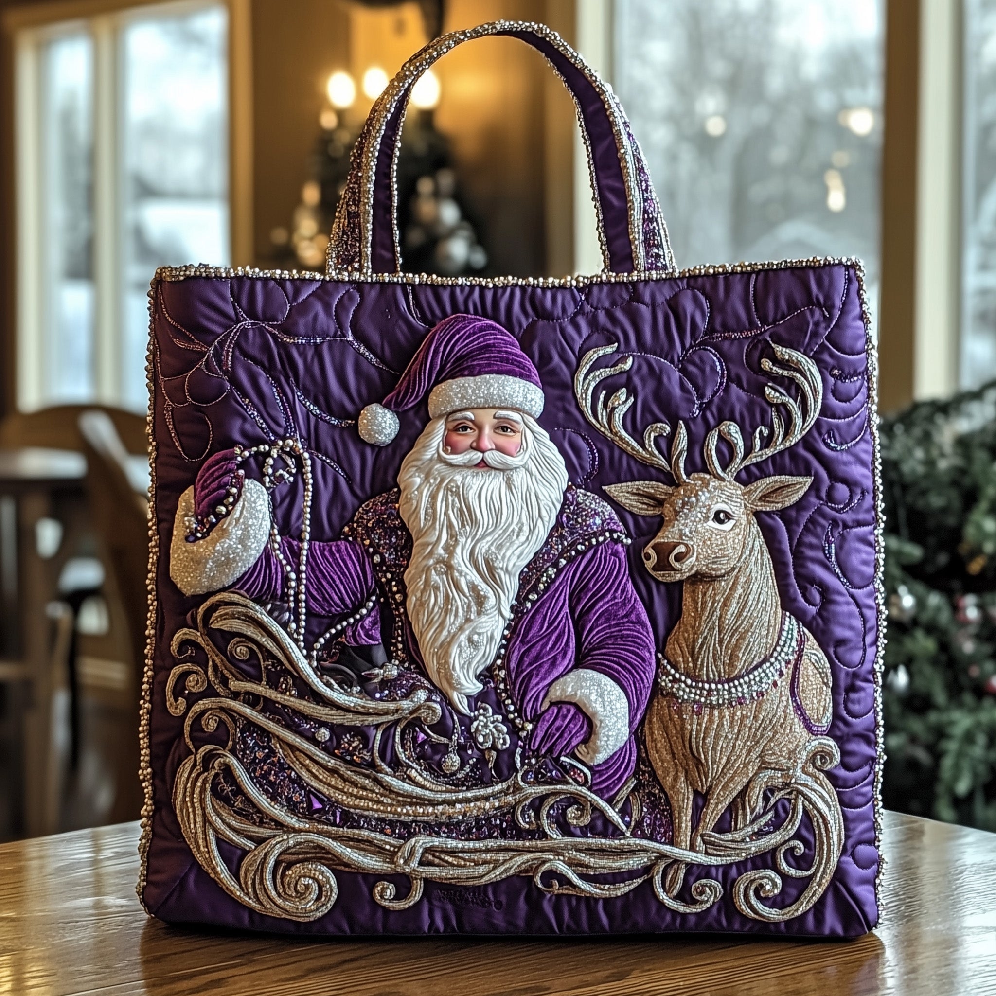 Elegant Santa Quilted Tote Bag GFTOHD10674 – Patchique Store