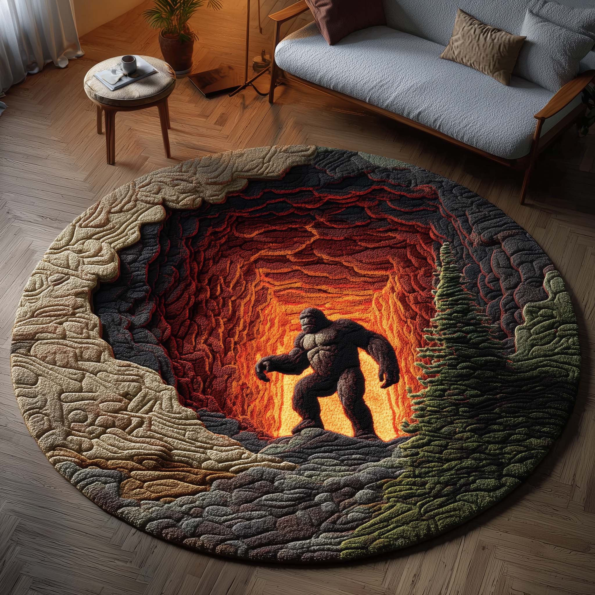 Lava Canyon Bigfoot Quilted Round Mat GFTOHD11456 – Patchique Store