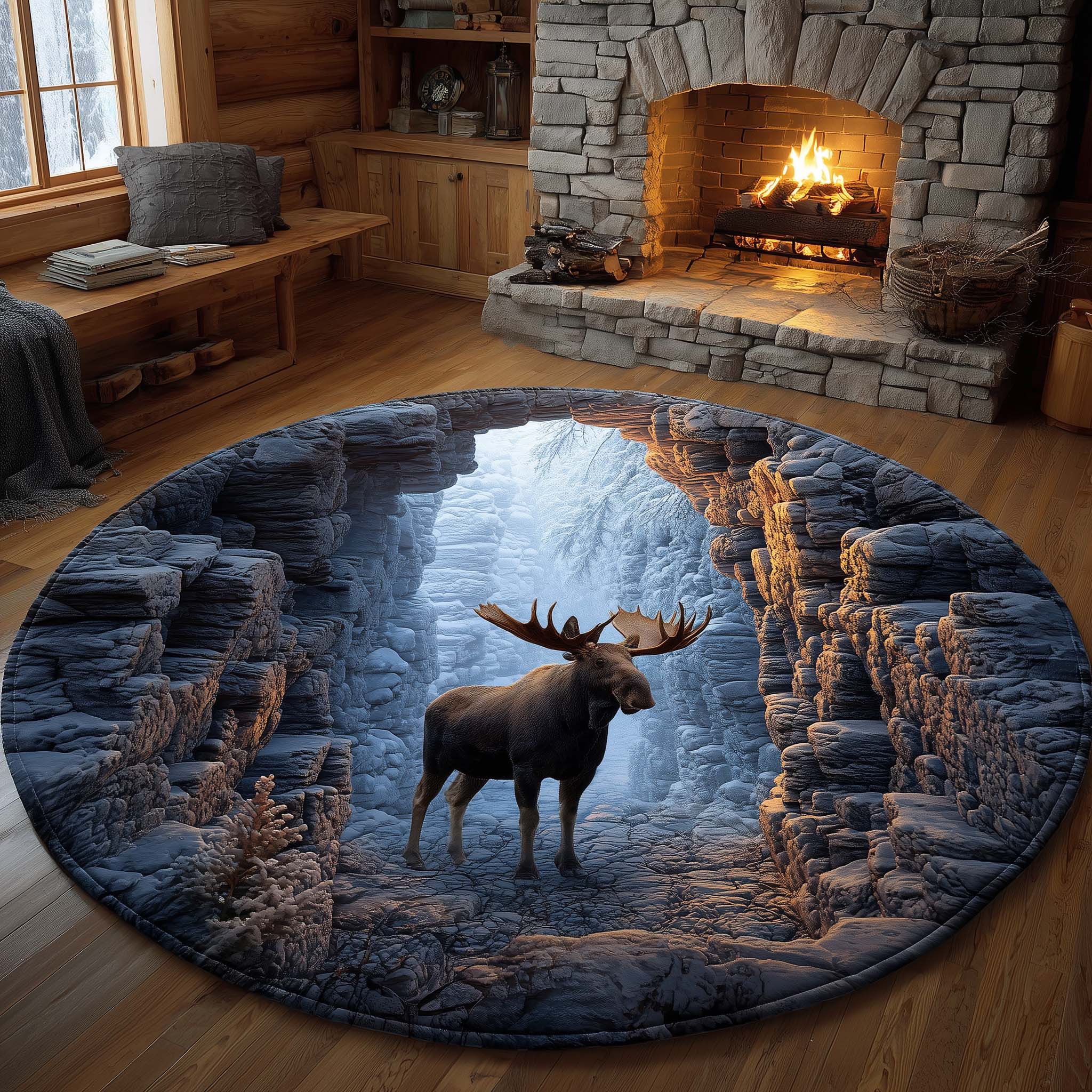 Moose Heaven Quilted Round Mat GFTOHD11570 – Patchique Store