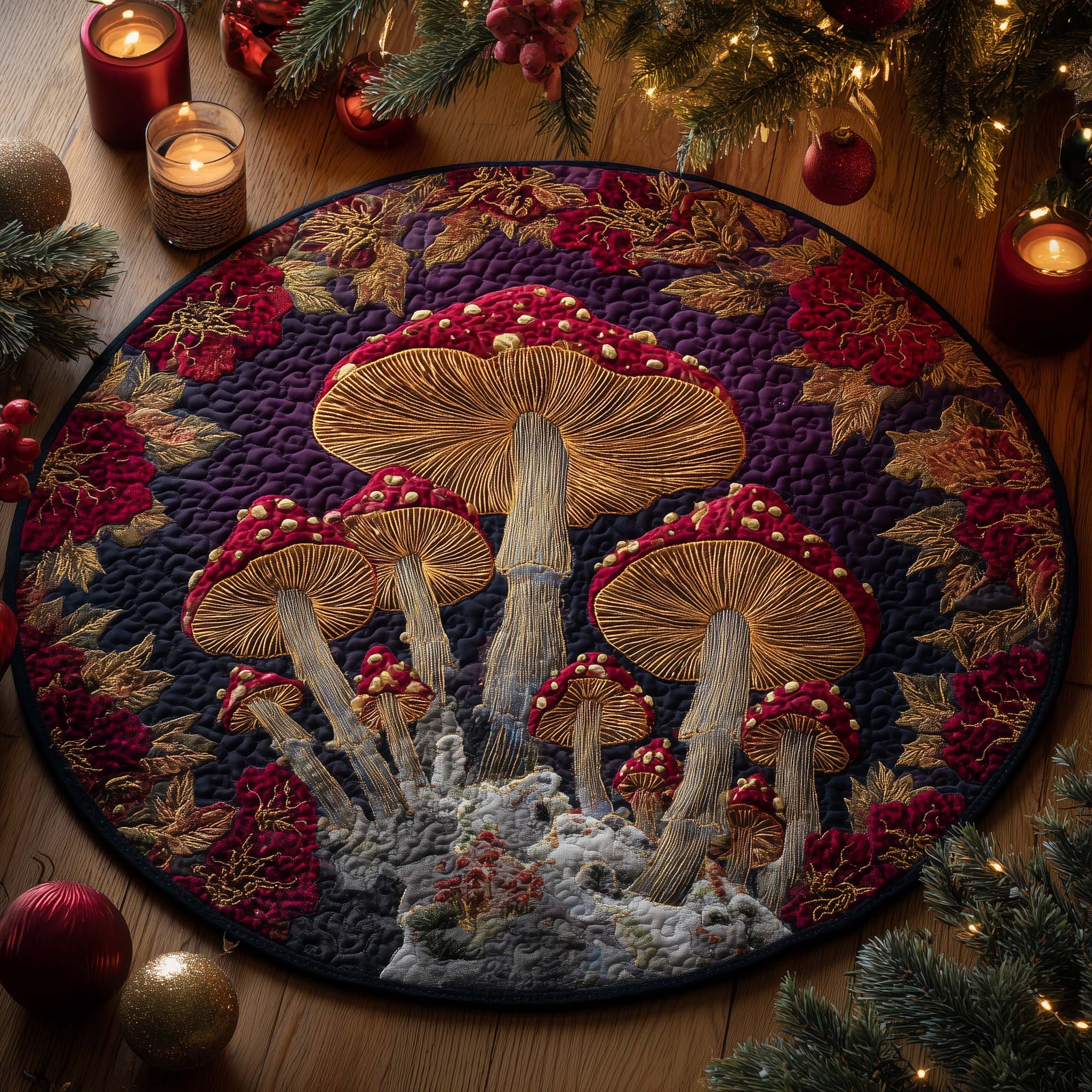 Mushroom Quilted Round Mat GFTOHD12576 – Patchique Store