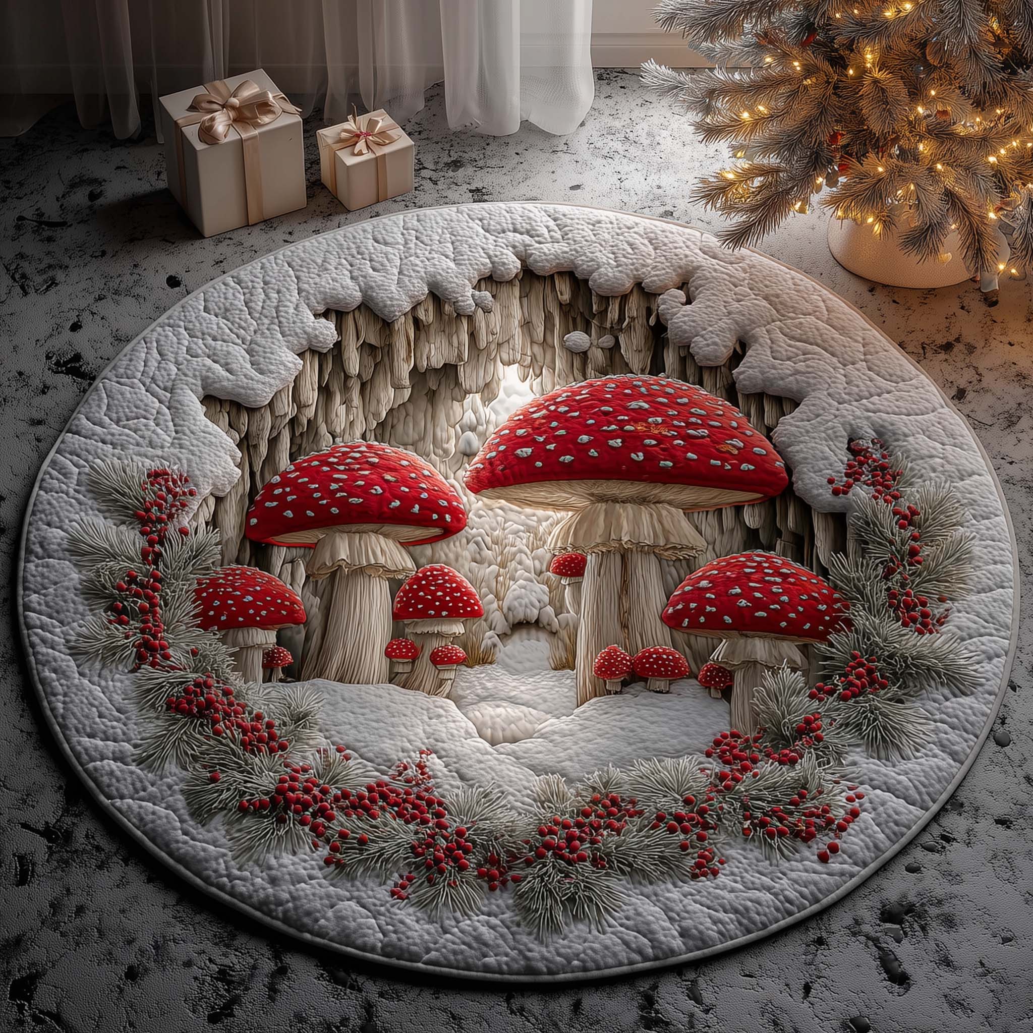 Mushroom Quilted Round Mat GFTOHD12578 – Patchique Store