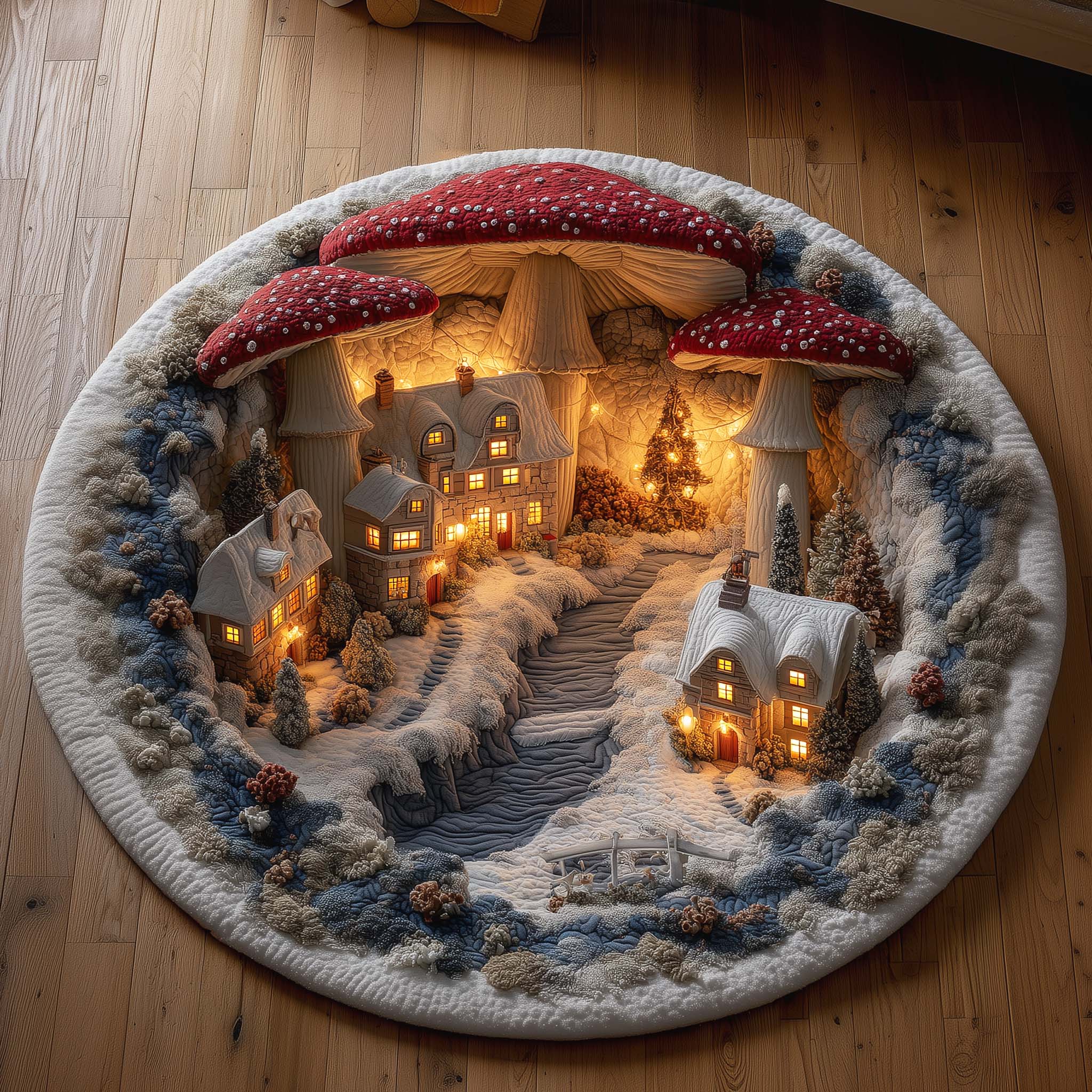 Mushroom Quilted Round Mat GFTOHD12582 – Patchique Store