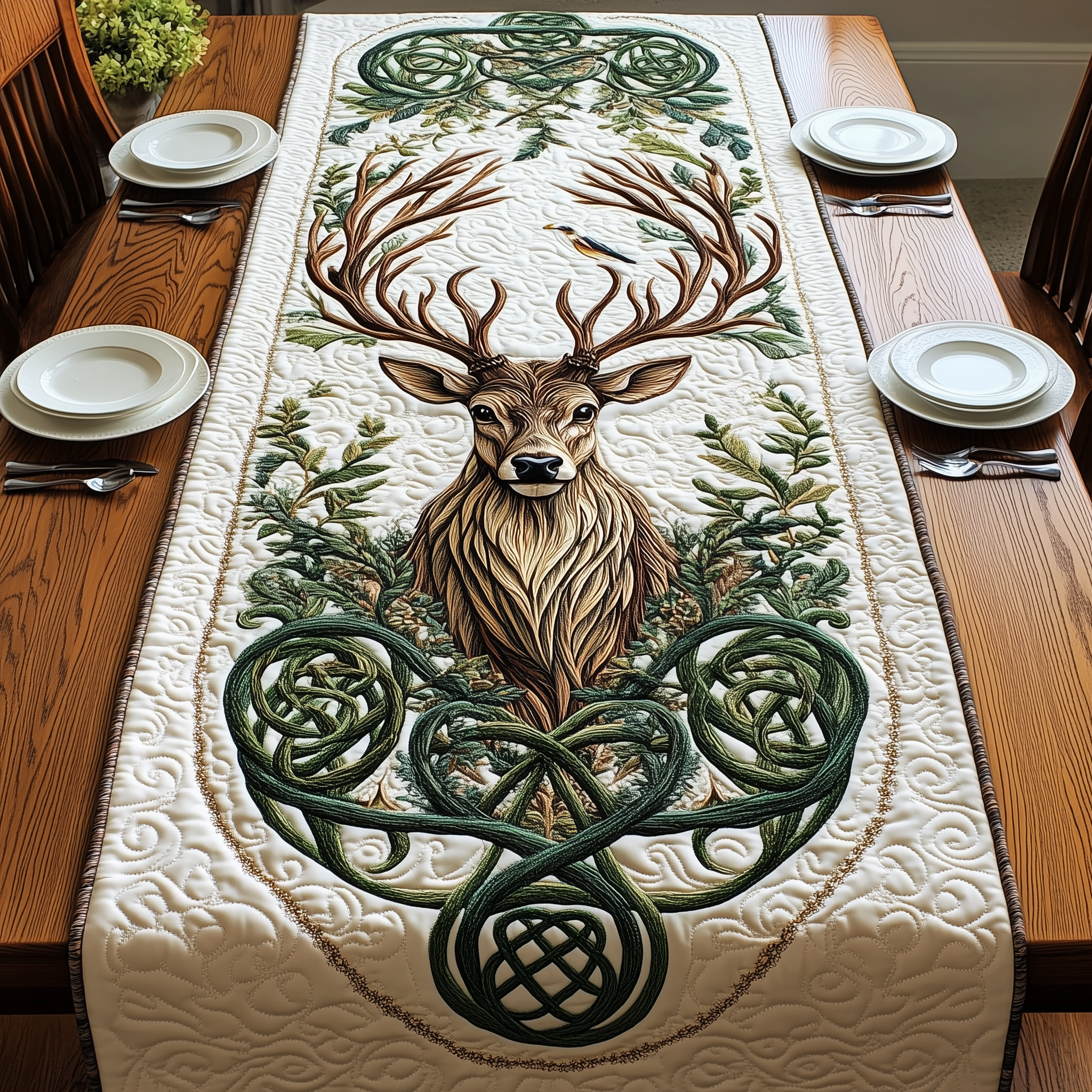 Celtic Forest Guardian Quilted Table Runner GFTOHD2352 – Patchique Store