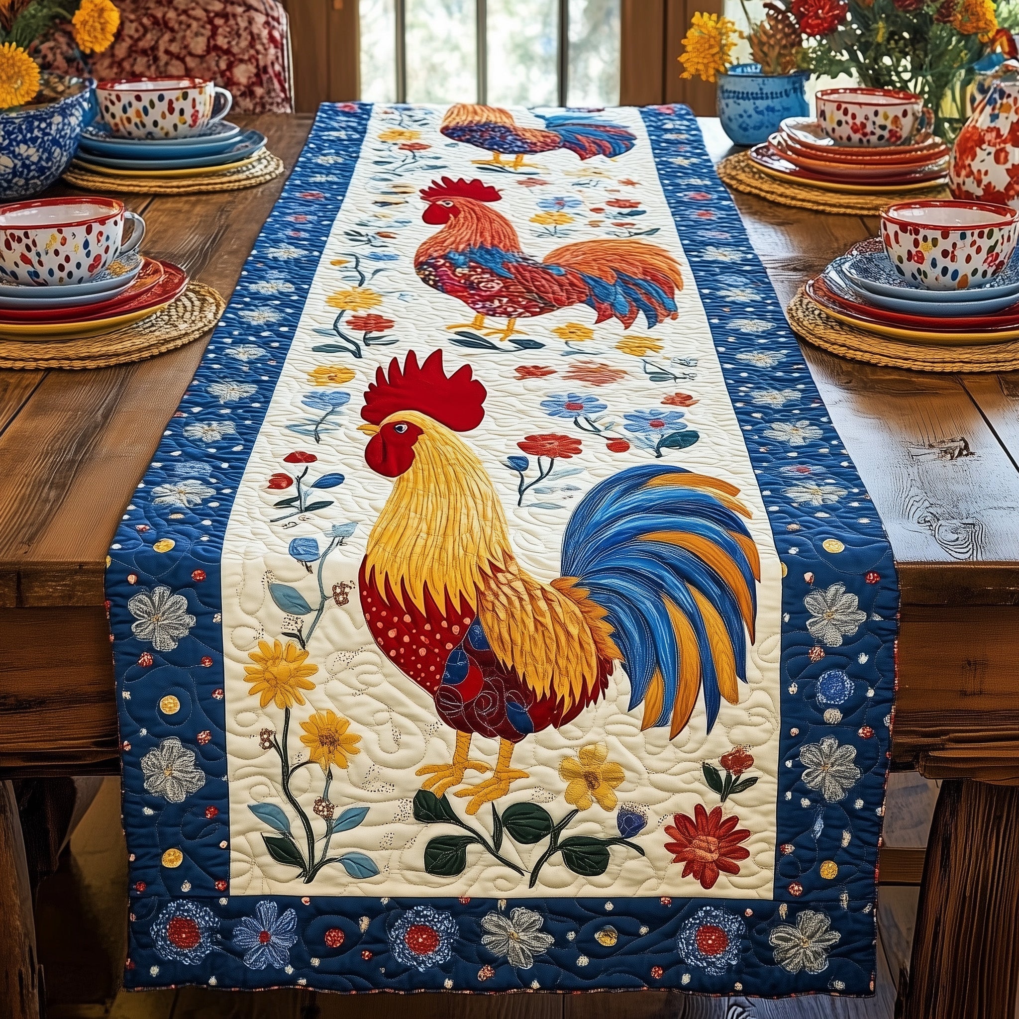 Rooster Parade Quilted Table Runner GFTOHD2924 – Patchique Store
