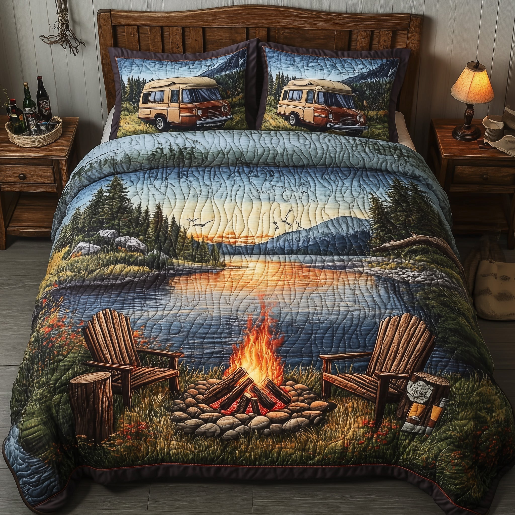 Campfire Dreams Unfold 3-Piece Quilted Bedding Set GFTOHD7013 ...