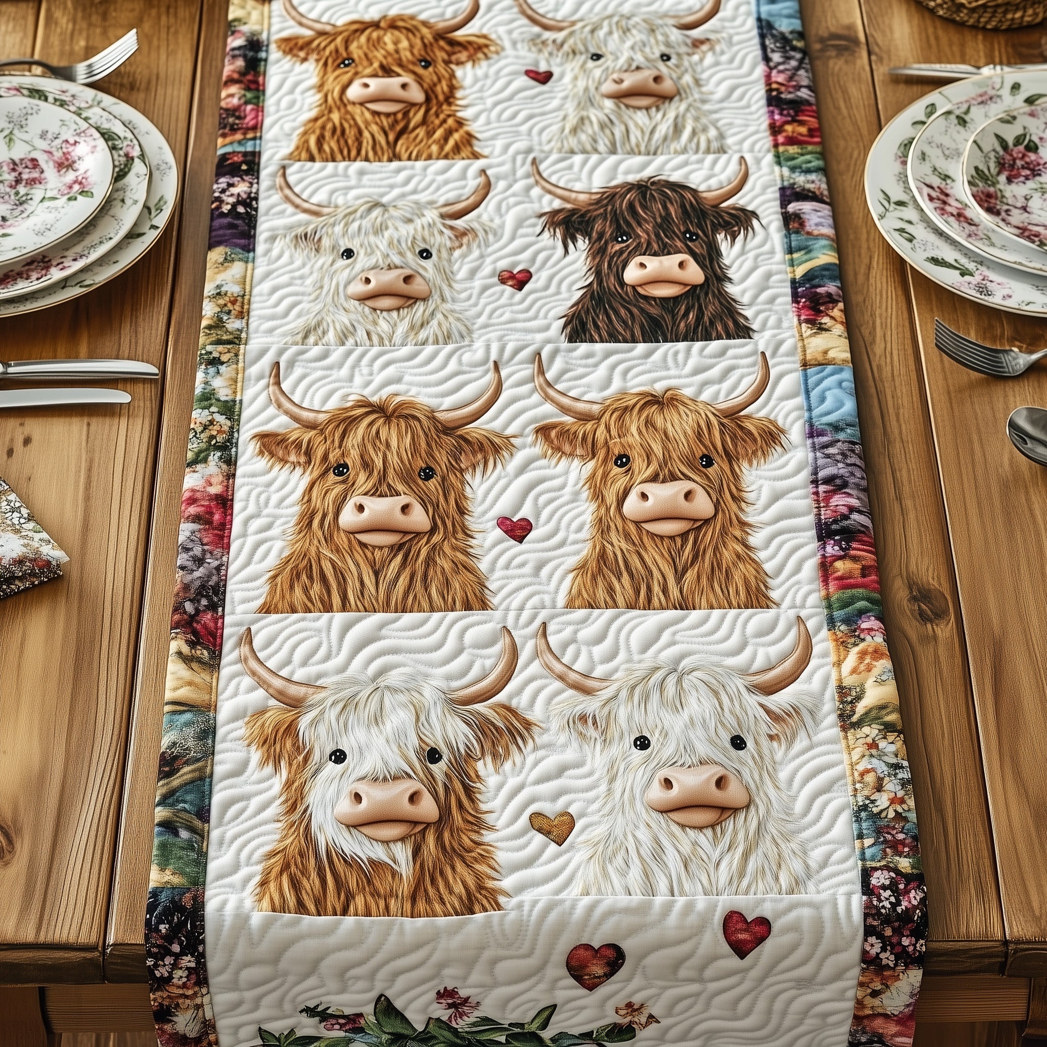 Highland Cow Quilted Table Runner GFTOHD7207 – Patchique Store