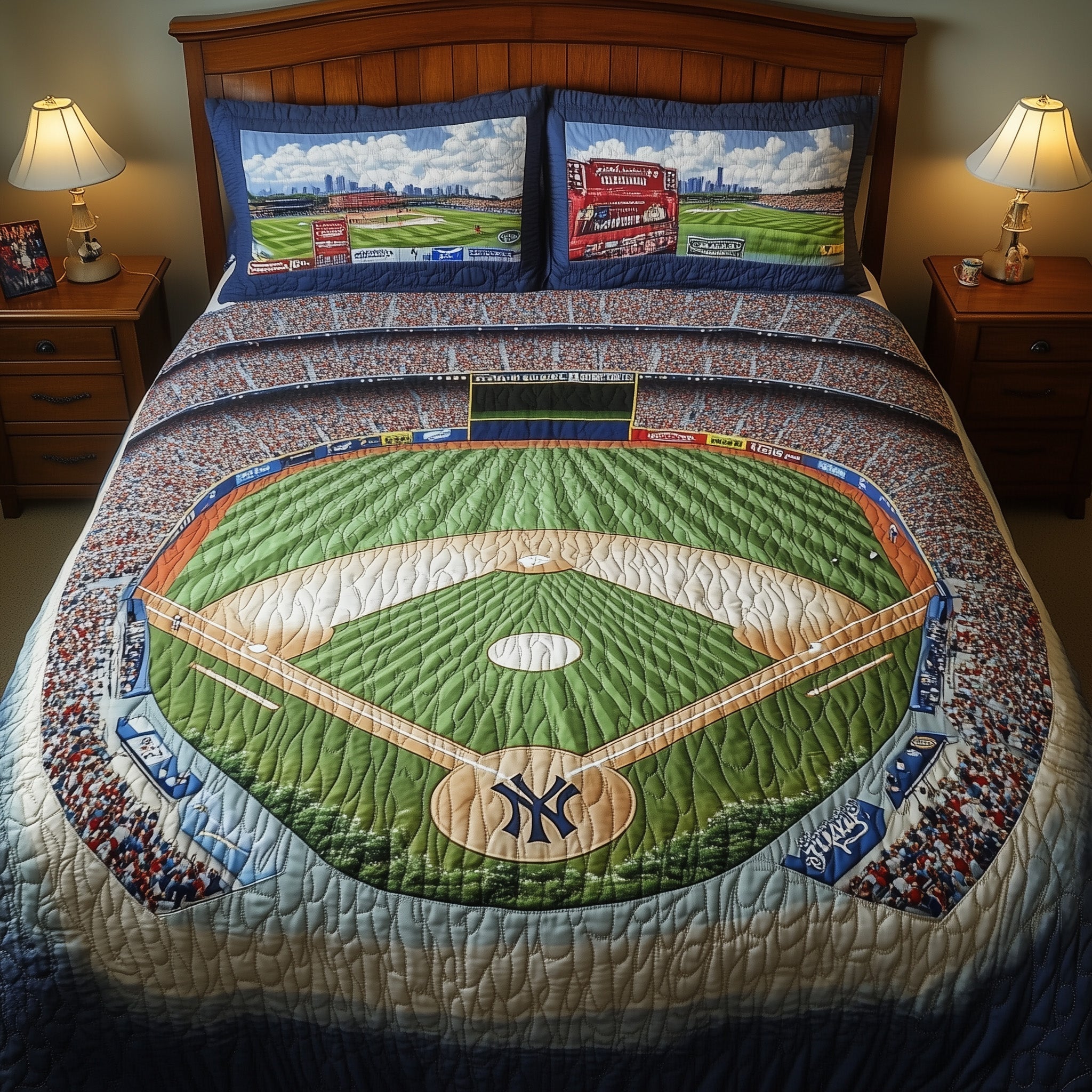 Baseball Field of Dreams 3-Piece Quilted Bedding Set GFTOHD7439 ...