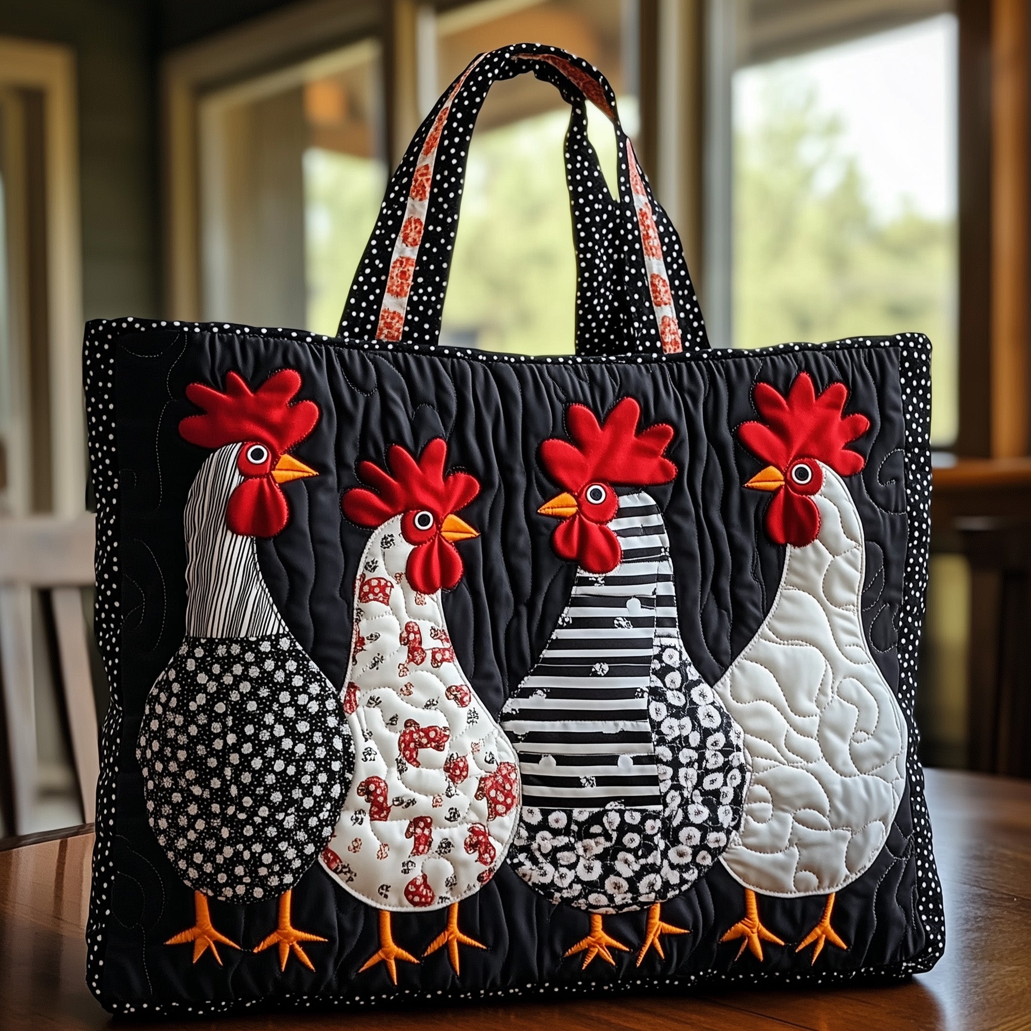 Funky Chicken Quilted Tote Bag – Patchique Store