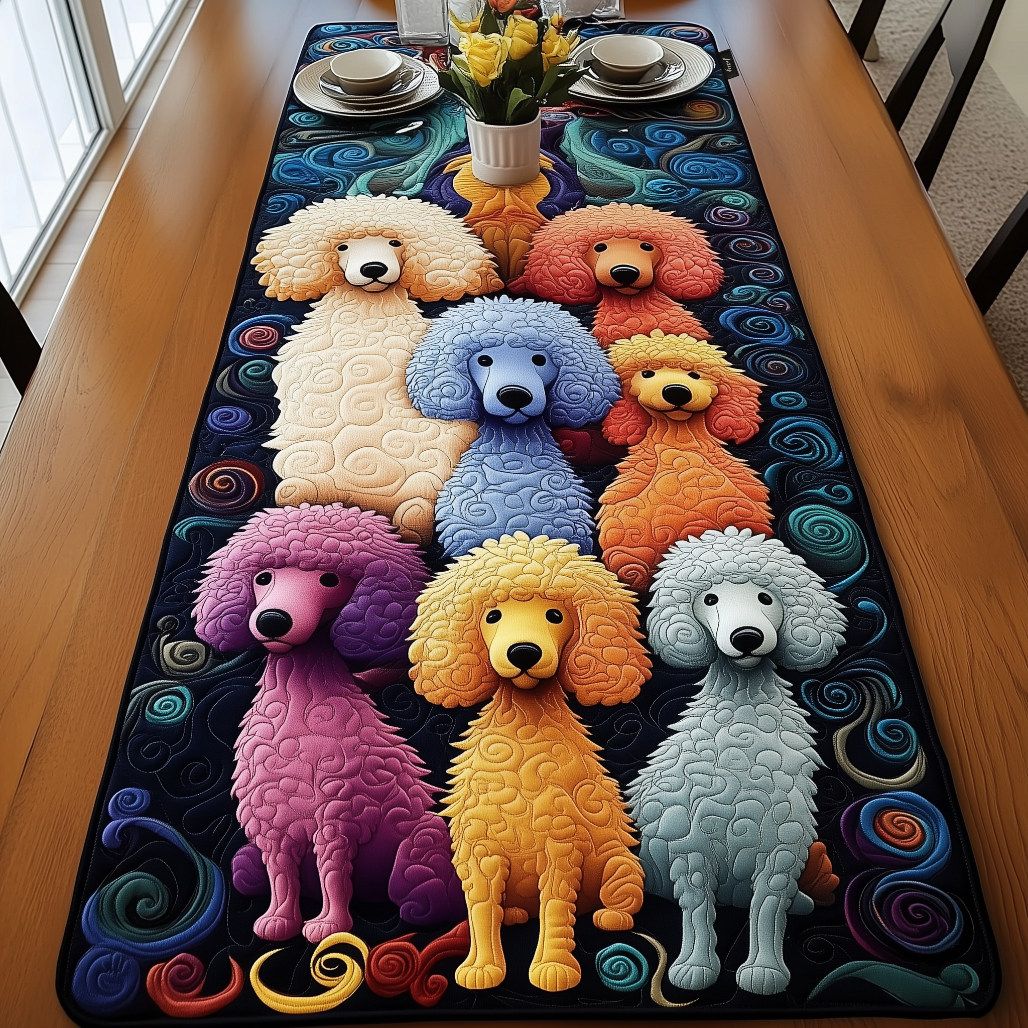 Joyful Poodle Quilted Table Runner GFTOHD815 – Patchique Store