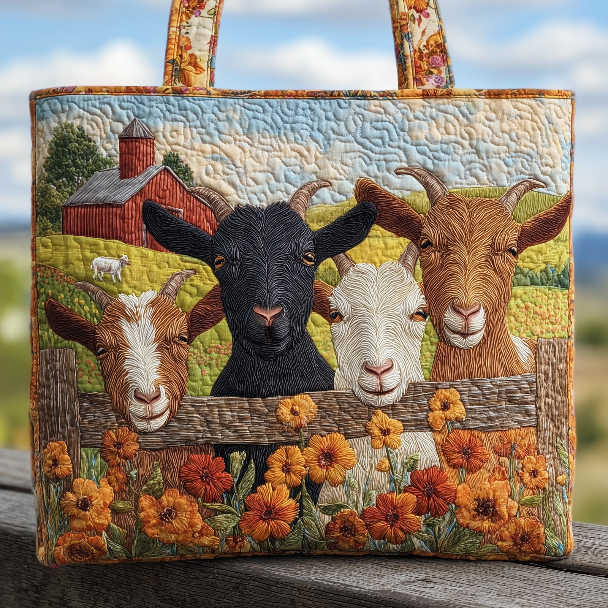 Goat Serenity Quilted Tote Bag GFTOHD8914 – Patchique Store
