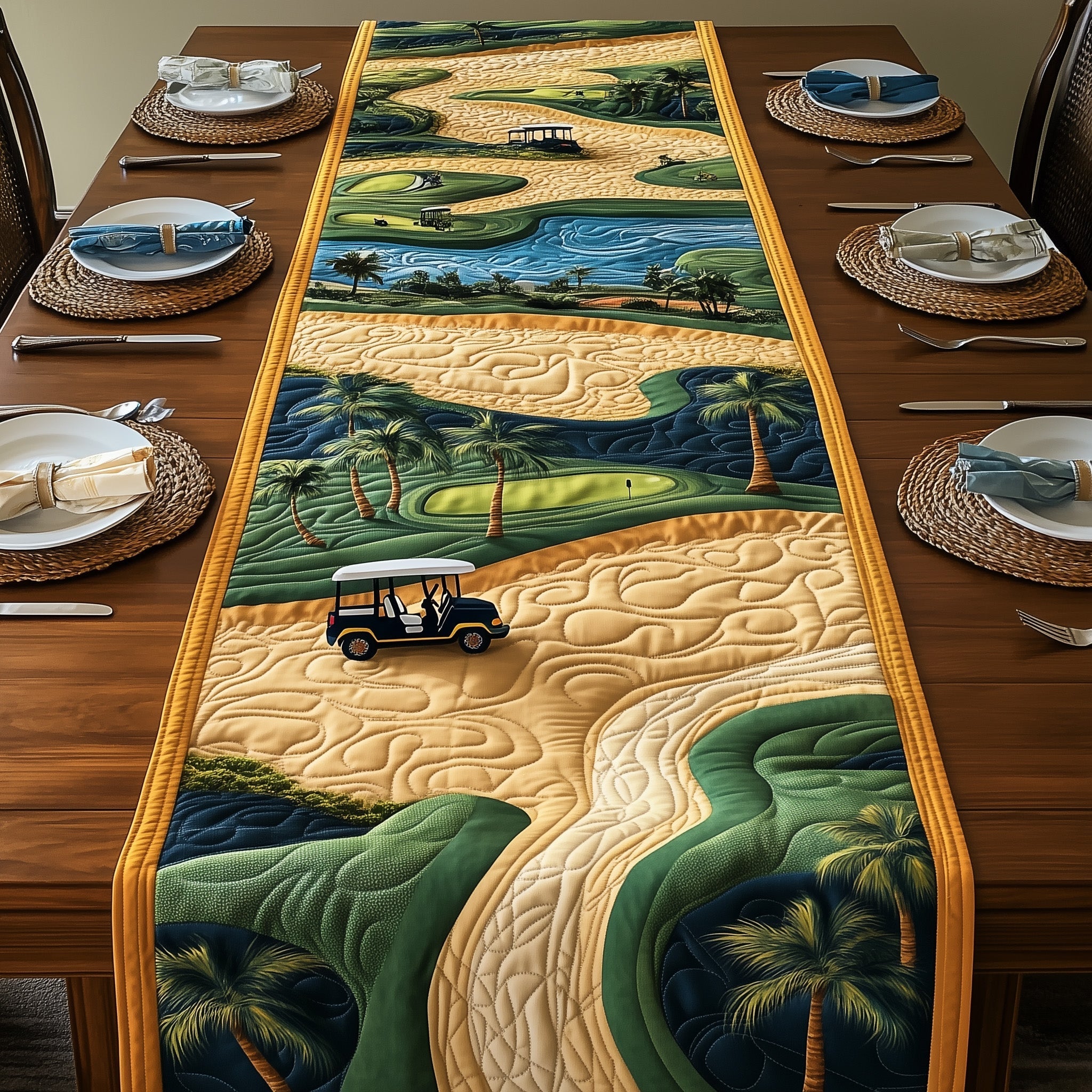 Golf Course Dream Quilted Table Runner GFTOMA1025 – Patchique Store