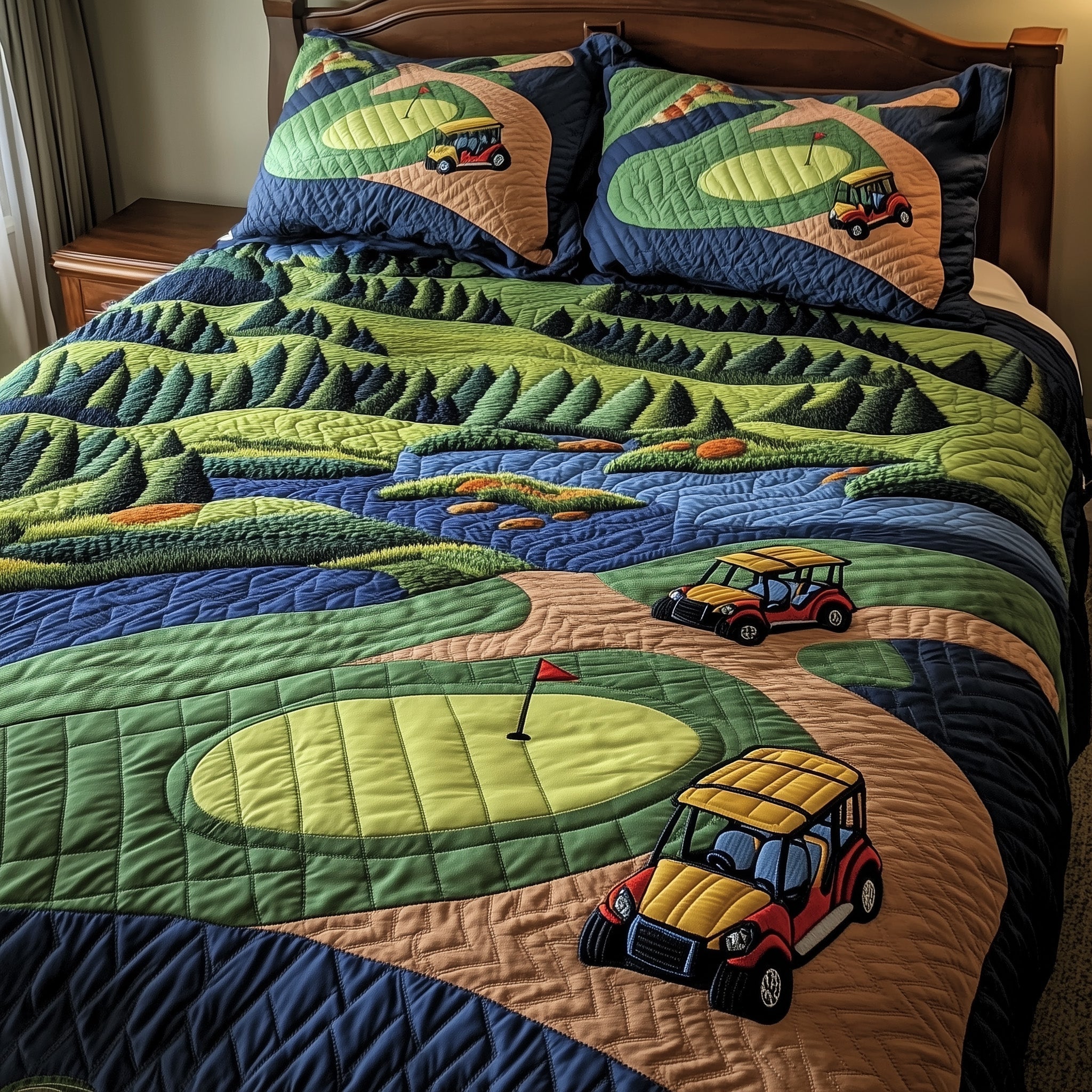Golf Course 3-Piece Quilted Bedding Set GFTOMA1426 – Patchique Store