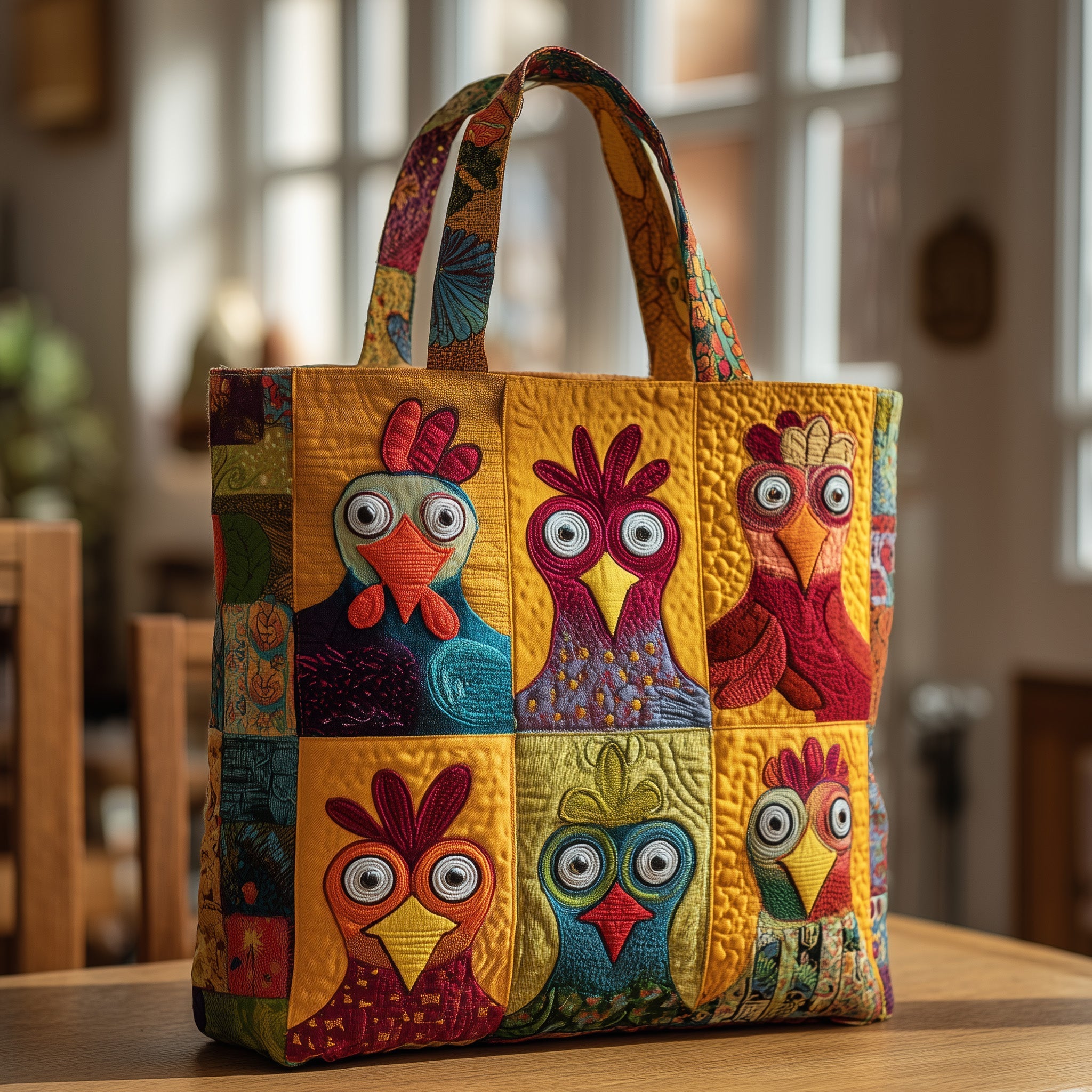 Funky Chicken Quilted Tote Bag GFTOMA1914 – Patchique Store