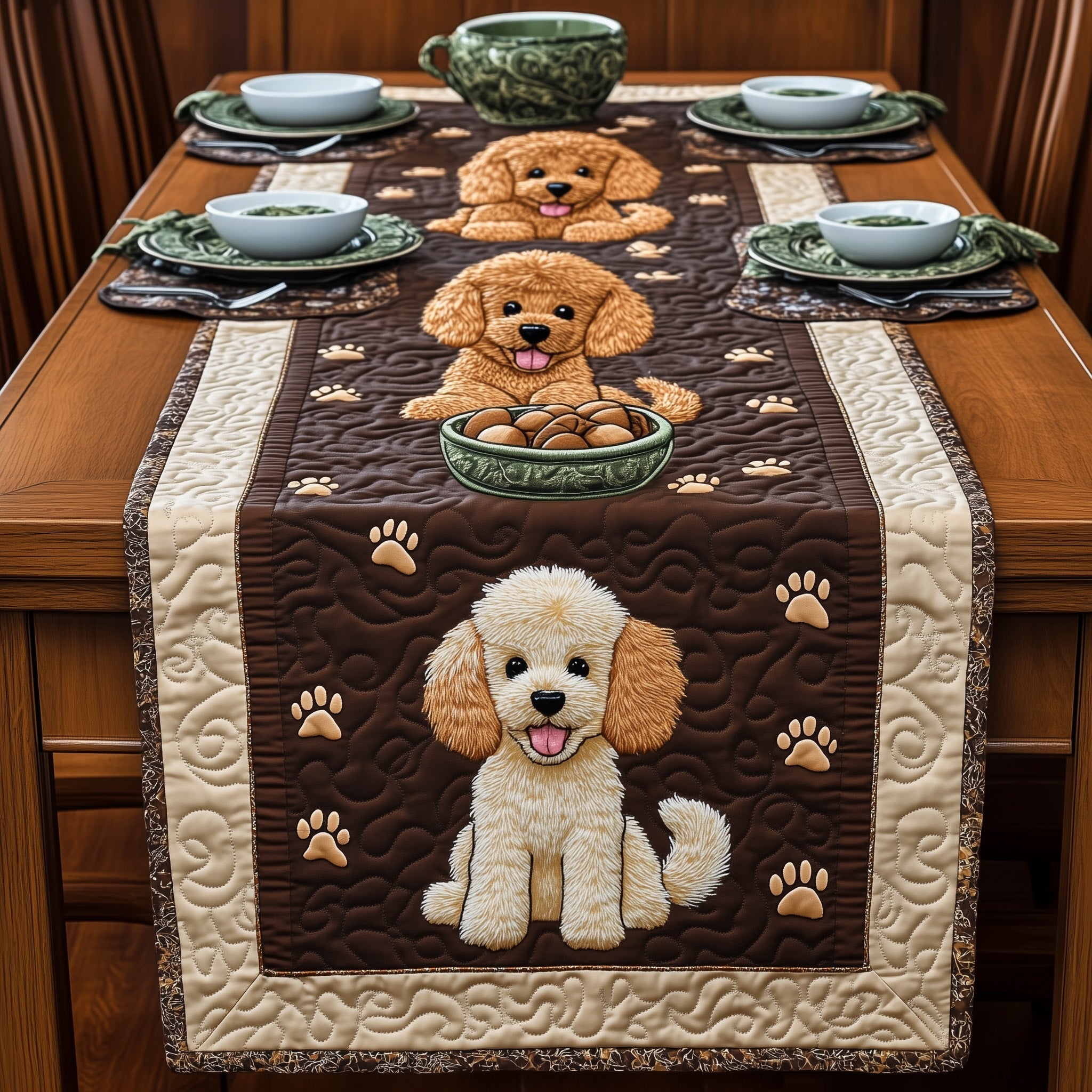 Poodle Quilted Table Runner GFTOMA234 – Patchique Store