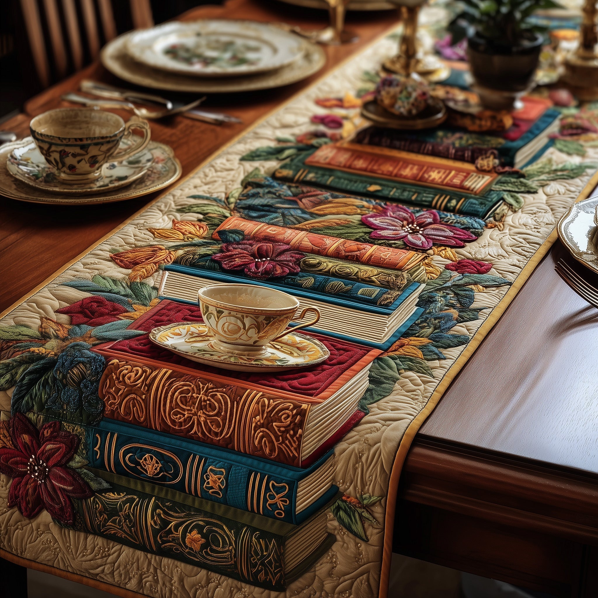 Cozy Book Quilted Table Runner GFTOMA2386 – Patchique Store