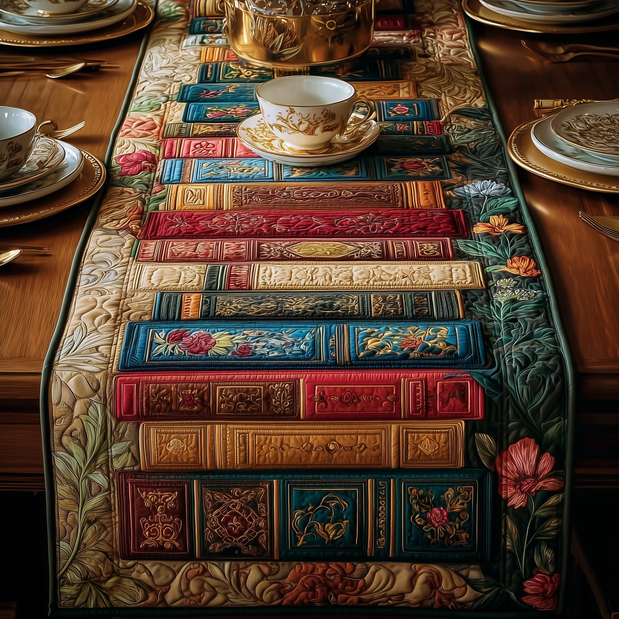 Cozy Book Quilted Table Runner GFTOMA2389 – Patchique Store