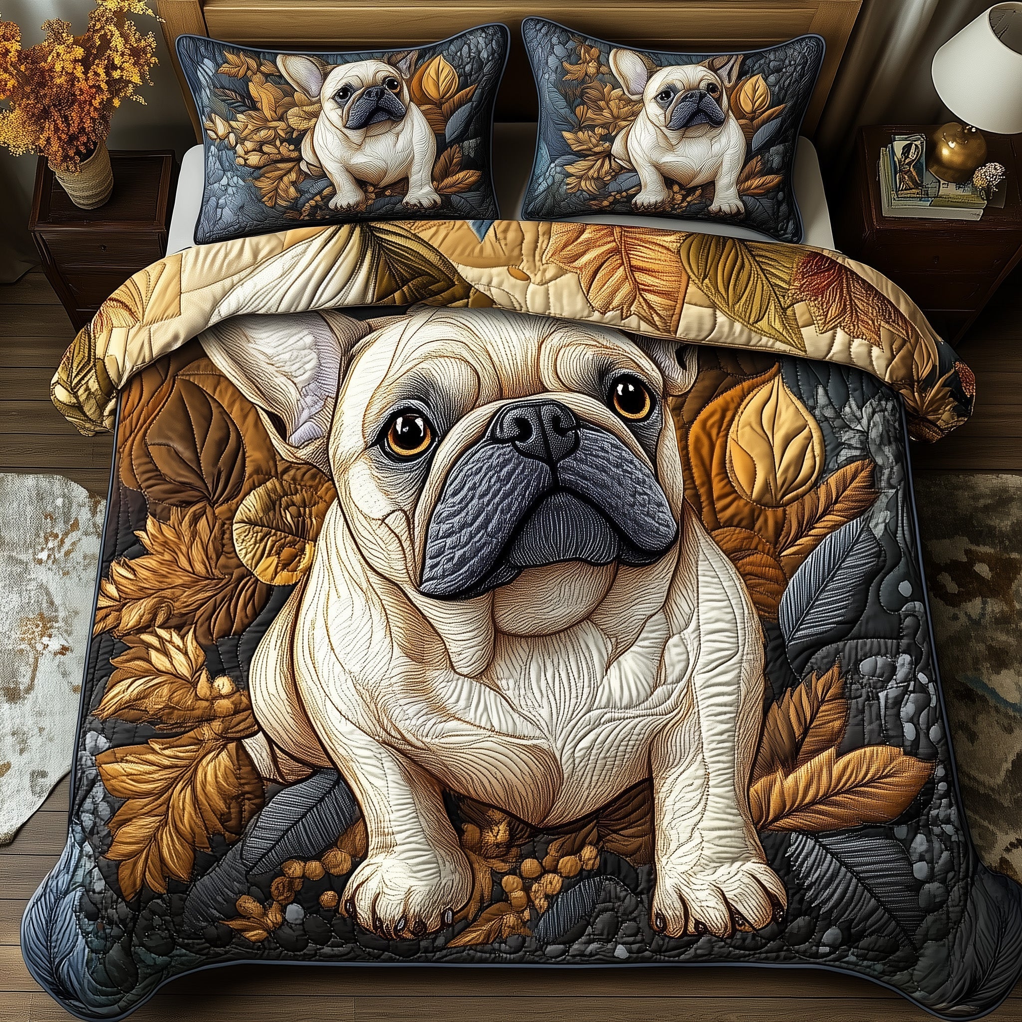 Bulldog 3-Piece Quilted Bedding Set GFTOMA377 – Patchique Store