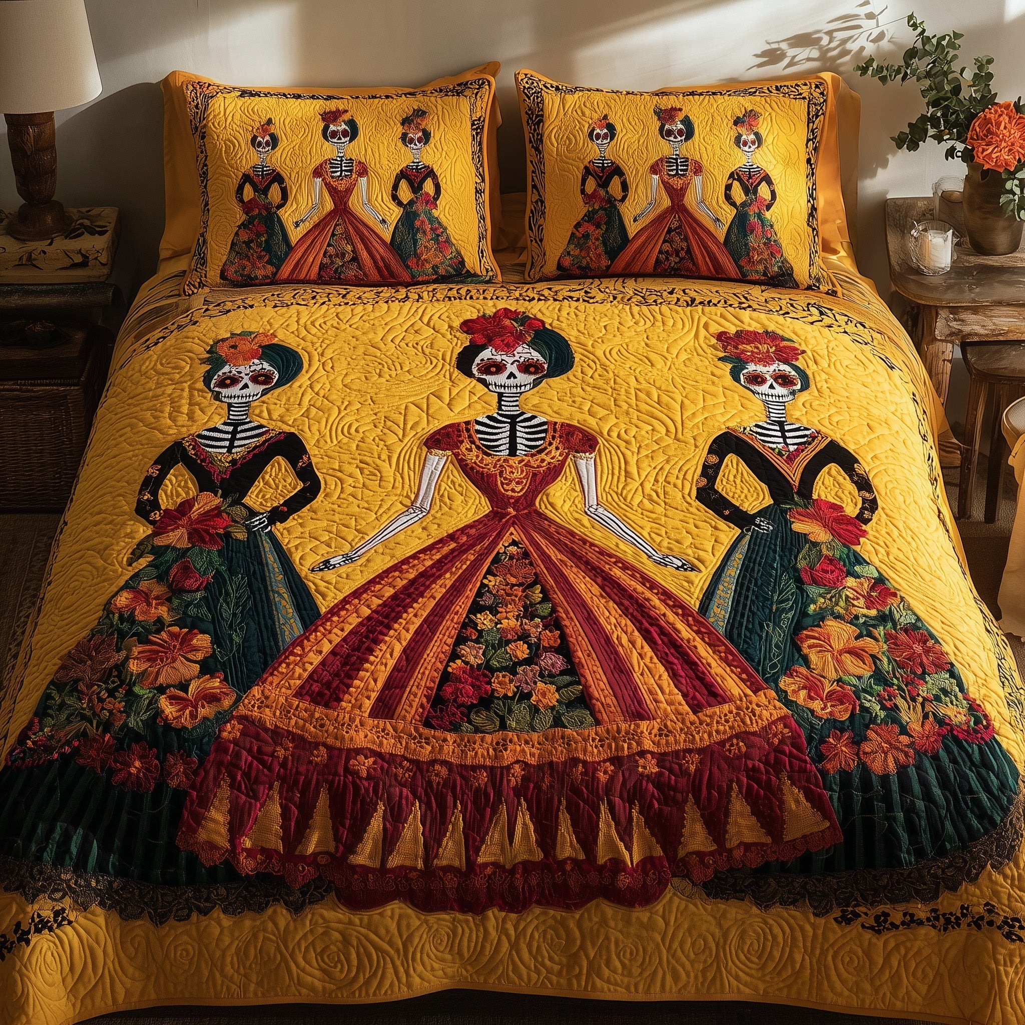 Catrina Bloom 3-Piece Quilted Bedding Set GFTOMA3910 – Patchique Store