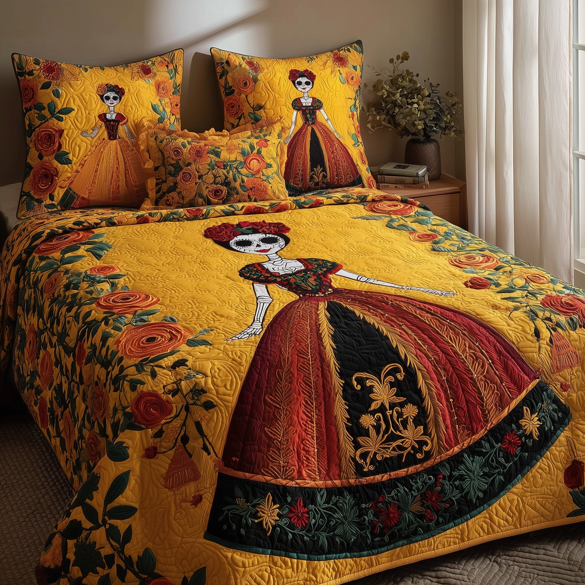 Catrina Bloom 3-Piece Quilted Bedding Set GFTOMA3911 – Patchique Store
