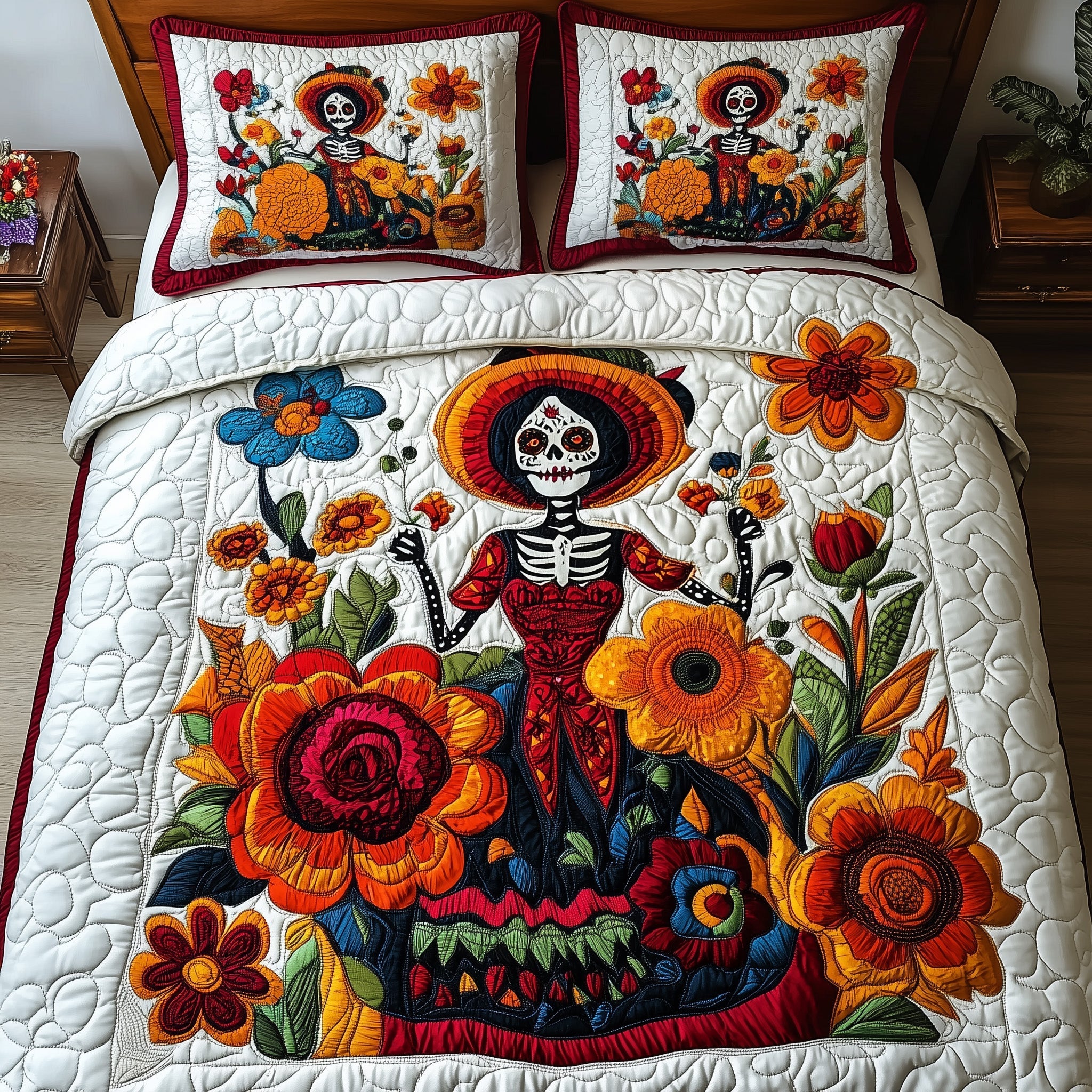 Catrina Bloom 3-Piece Quilted Bedding Set GFTOMA4371 – Patchique Store