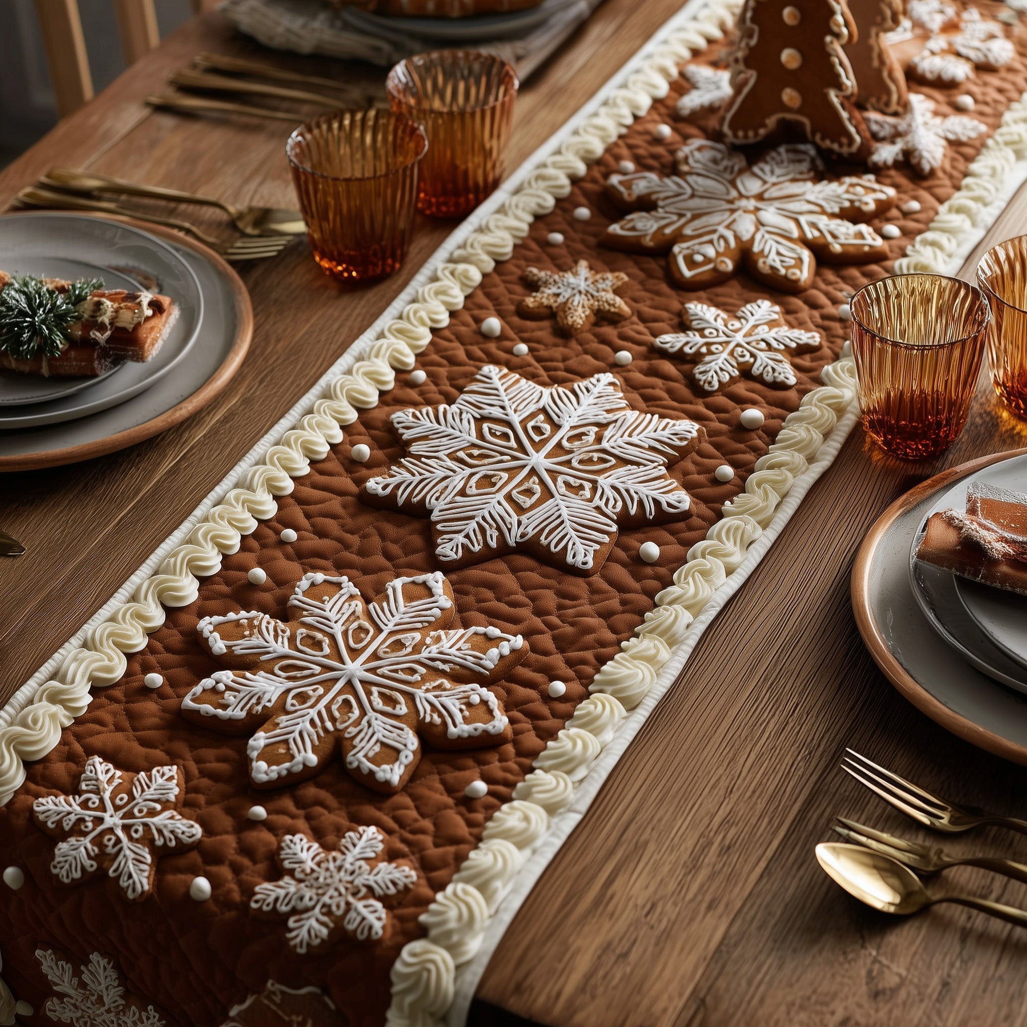 Gingerbread Quilted Table Runner GFTOMA4725 – Patchique Store