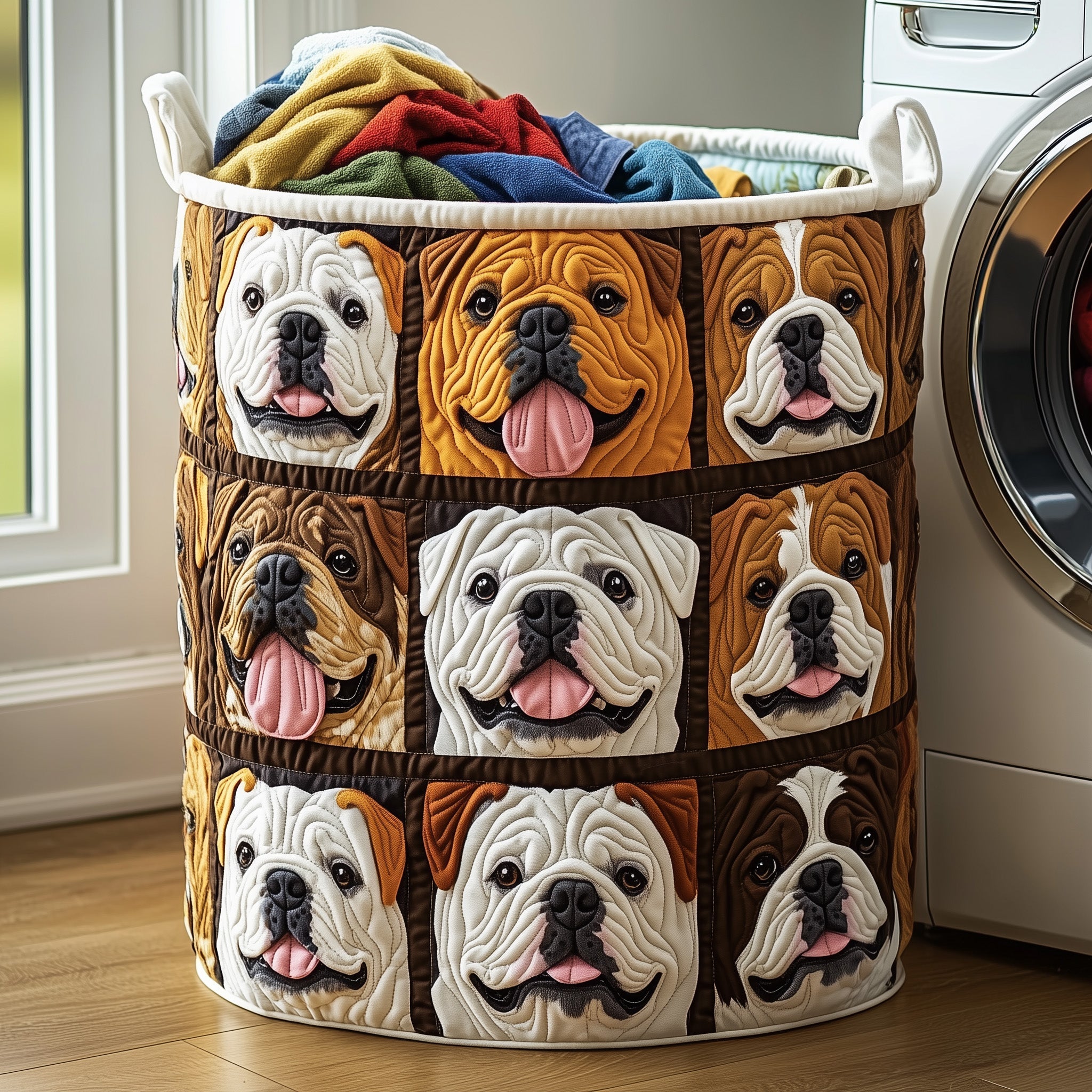 Bulldog Buddy Quilted Laundry Basket GFTOMA5143 – Patchique Store