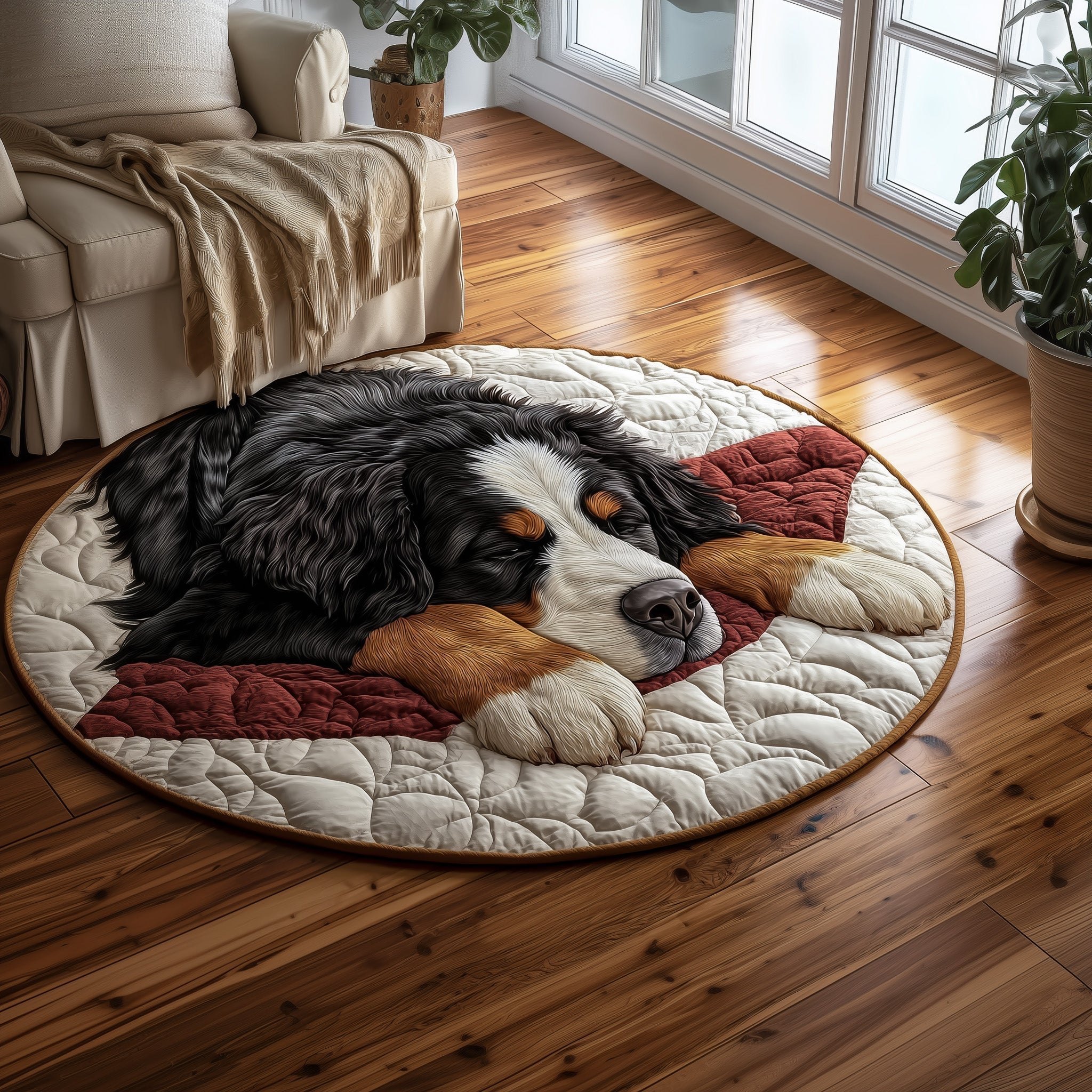 Bernese Mountain Quilted Round Mat GFTOMA6027 – Patchique Store