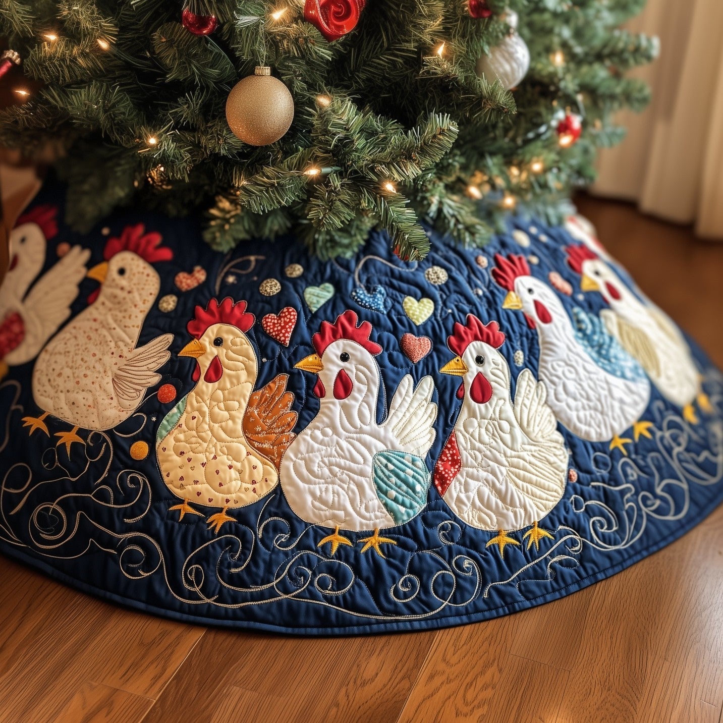 Chicken Quilted Tree Skirt GFTOMA6147 – Patchique Store