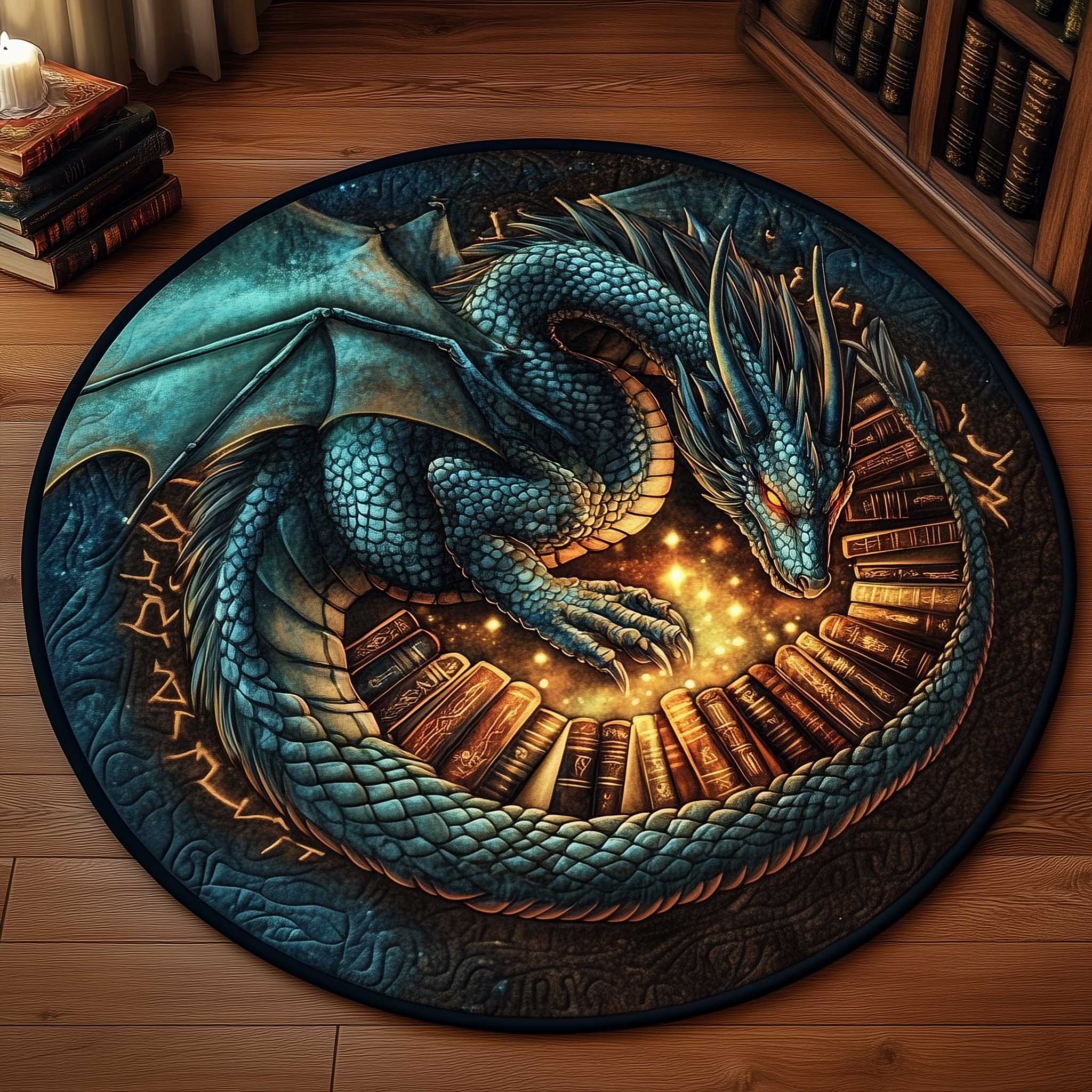 Library Dragon Quilted Round Mat GFTOMA6286 – Patchique Store