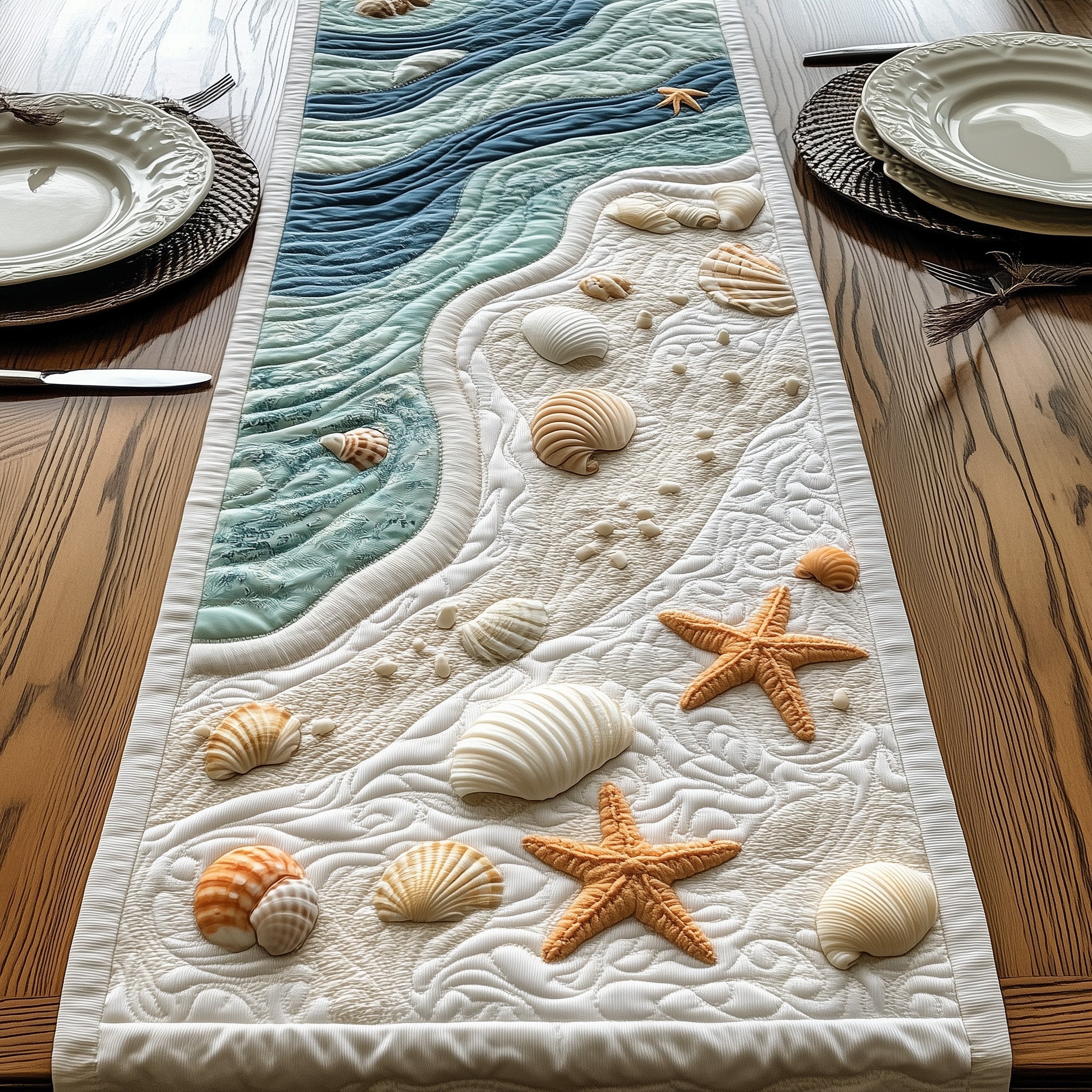 Seashell Quilted Table Runner GFTOMA792 – Patchique Store