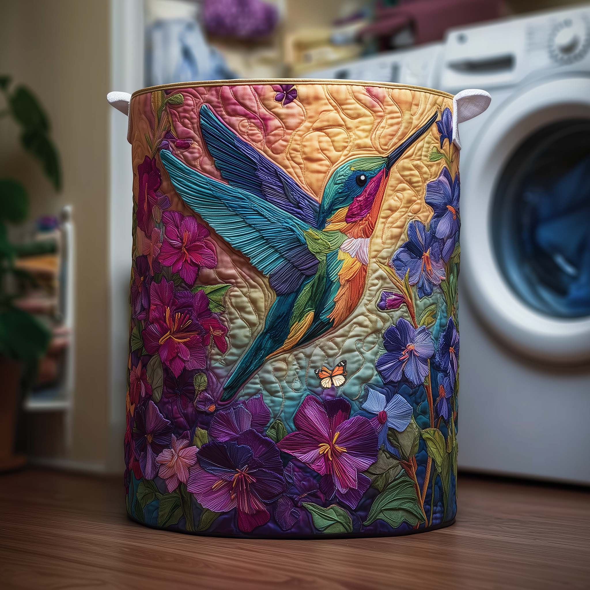Hummingbird Charm Quilted Laundry Basket GFTOMA8093 – Patchique Store