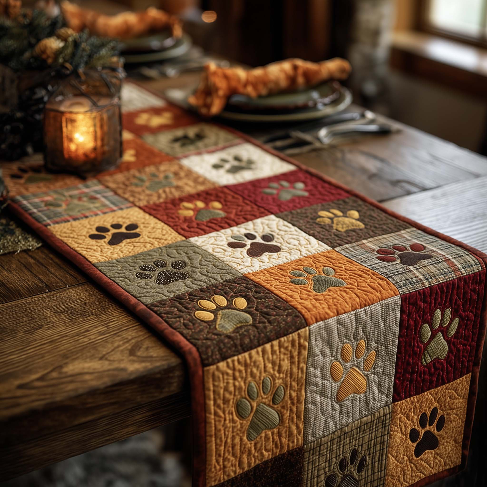 Paw Path Quilted Table Runner GFTOMA8174 – Patchique Store