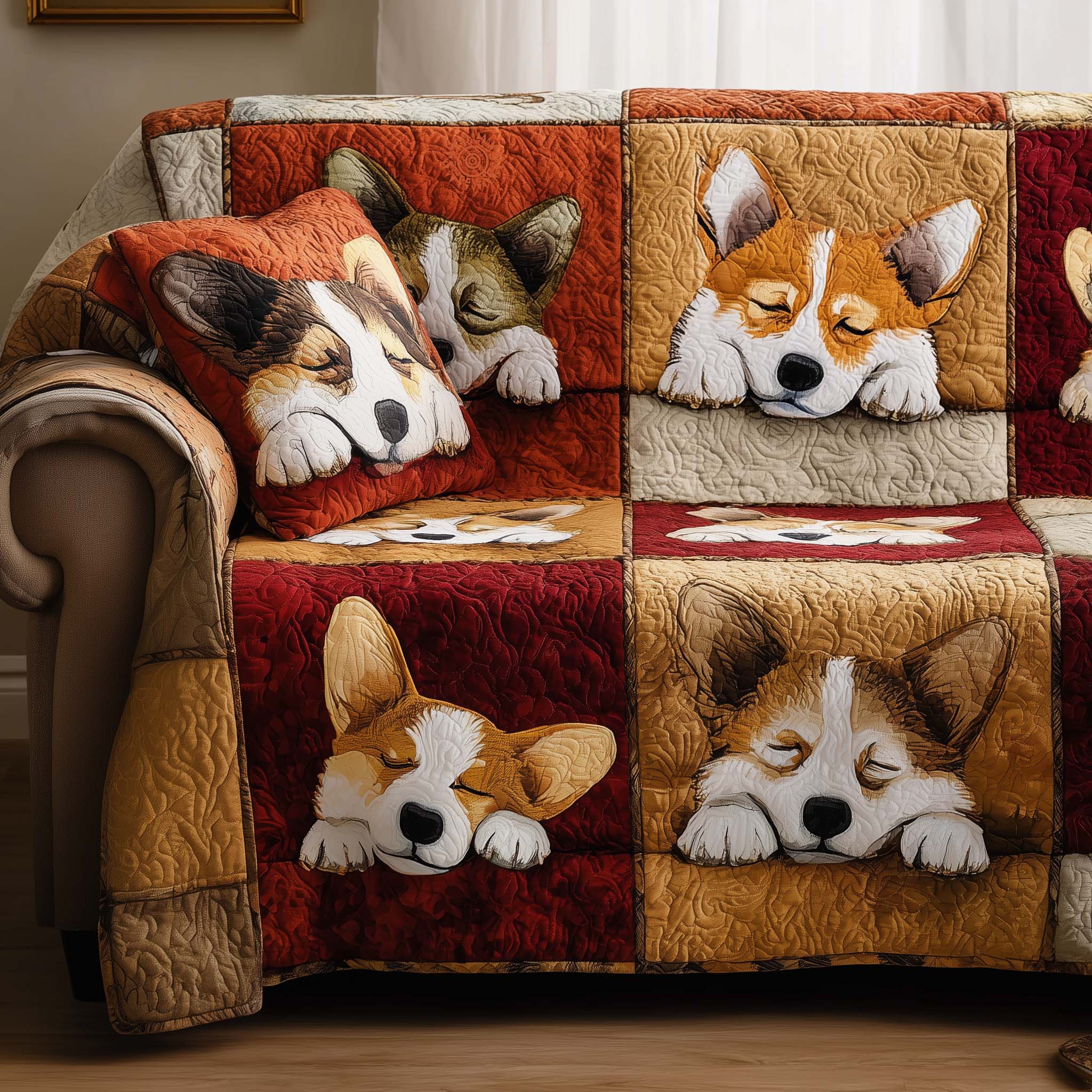 Corgi Cottage Quilted Sofa Cover GFTOMA8192 – Patchique Store
