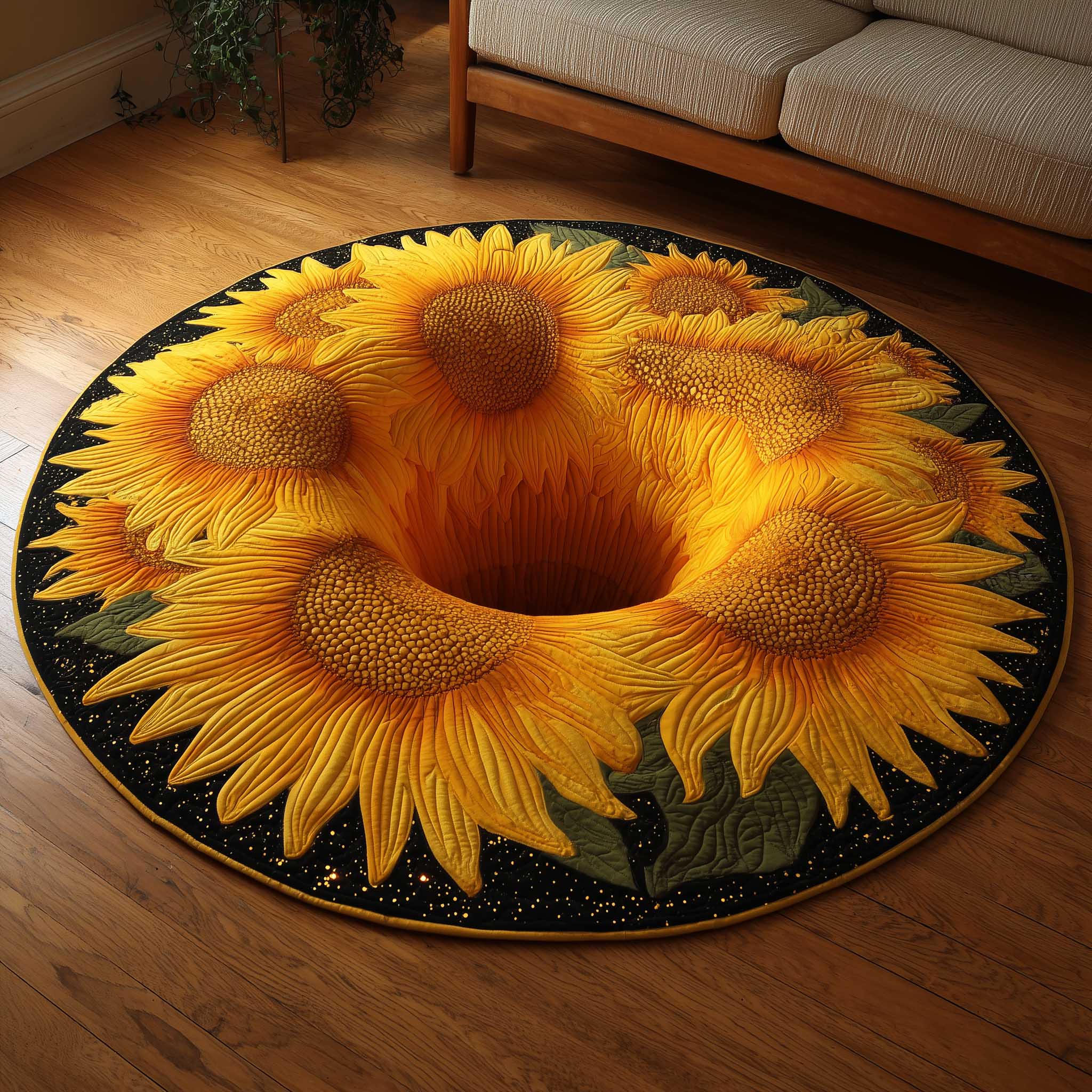 Sunflower Bloom Quilted Round Mat GFTOMA8591 – Patchique Store