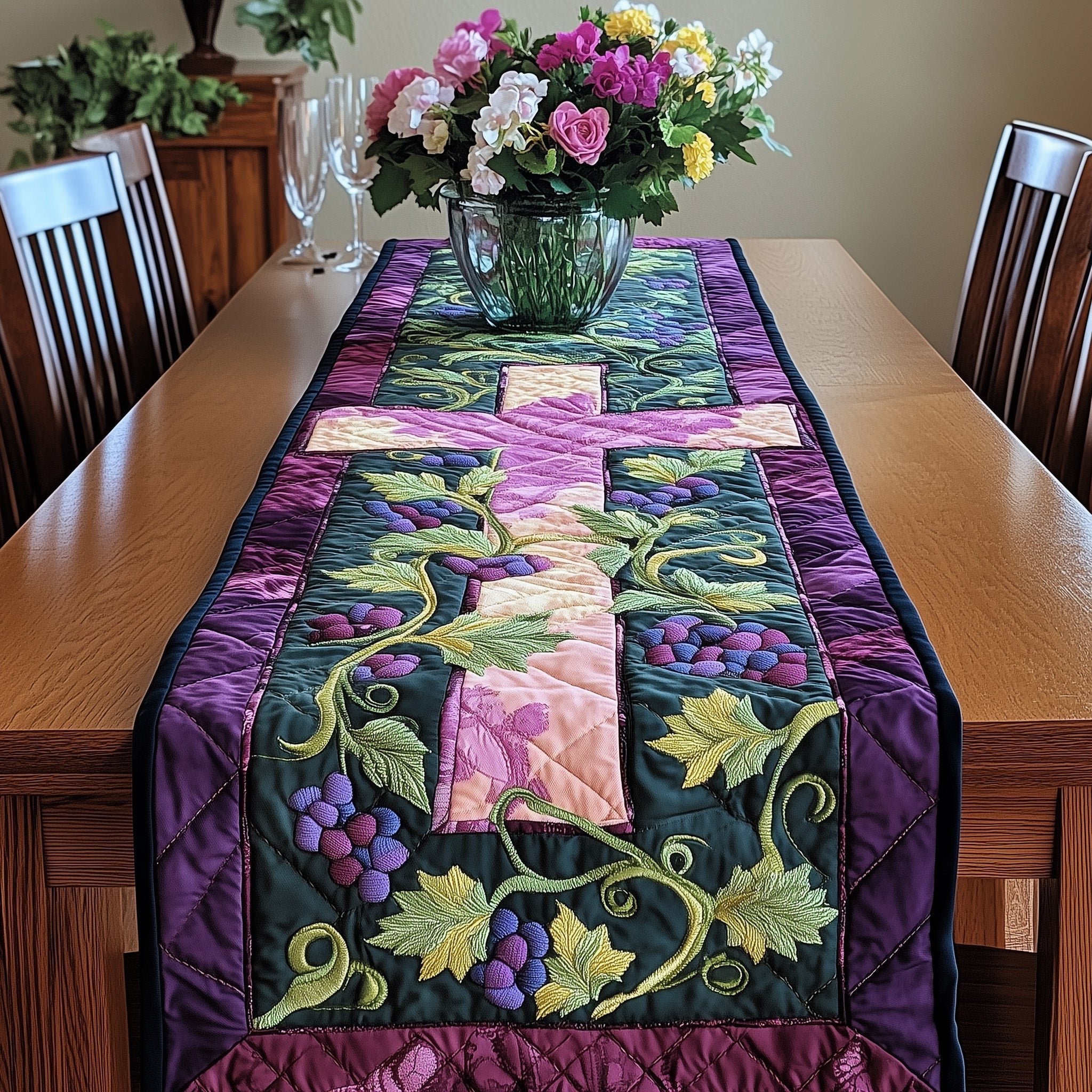 Grapes of Grace Quilted Table Runner GFTONL2920 – Patchique Store