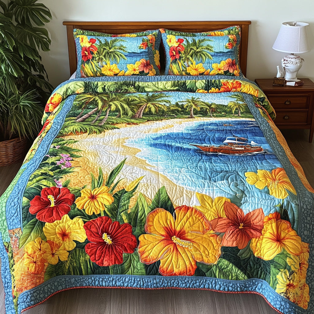 Aloha Beach 3-Piece Quilted Bedding Set GFTONL3844 – Patchique Store