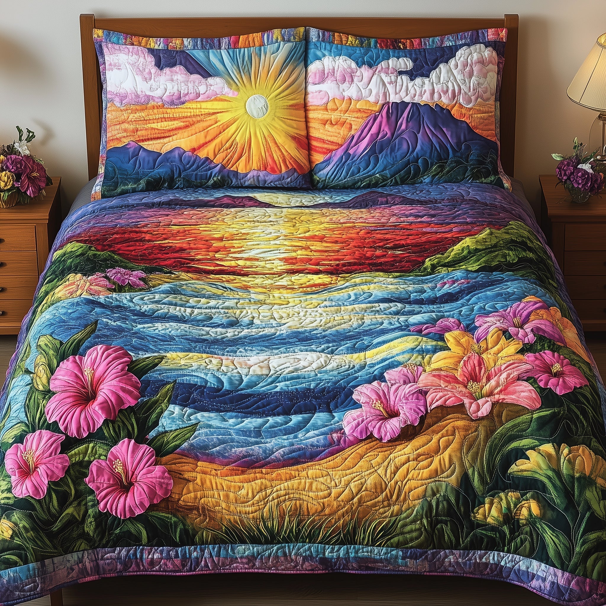 Floral Paradise 3-Piece Quilted Bedding Set GFTONL3875 – Patchique Store