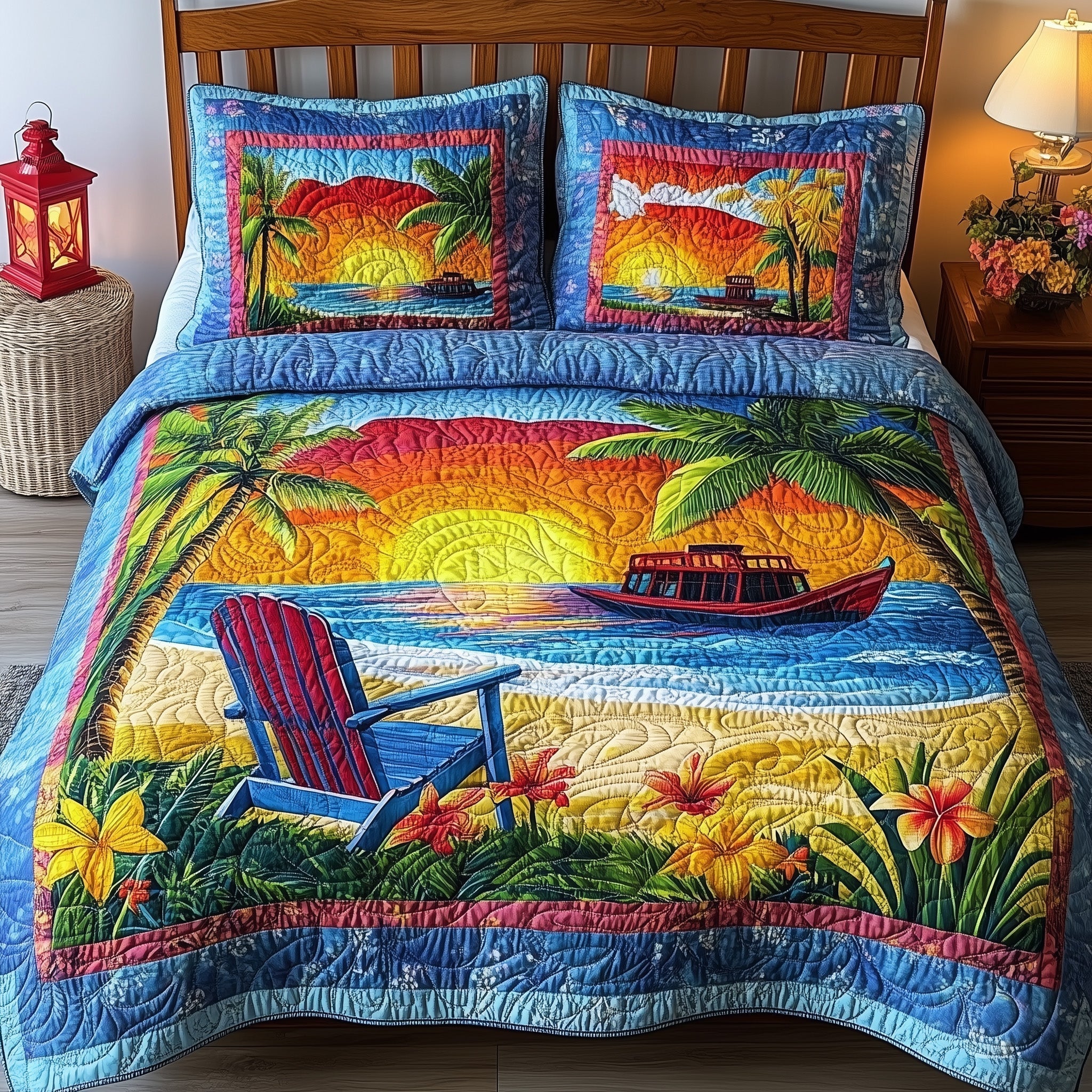 Relaxing Beach 3-Piece Quilted Bedding Set GFTONL3905 – Patchique Store