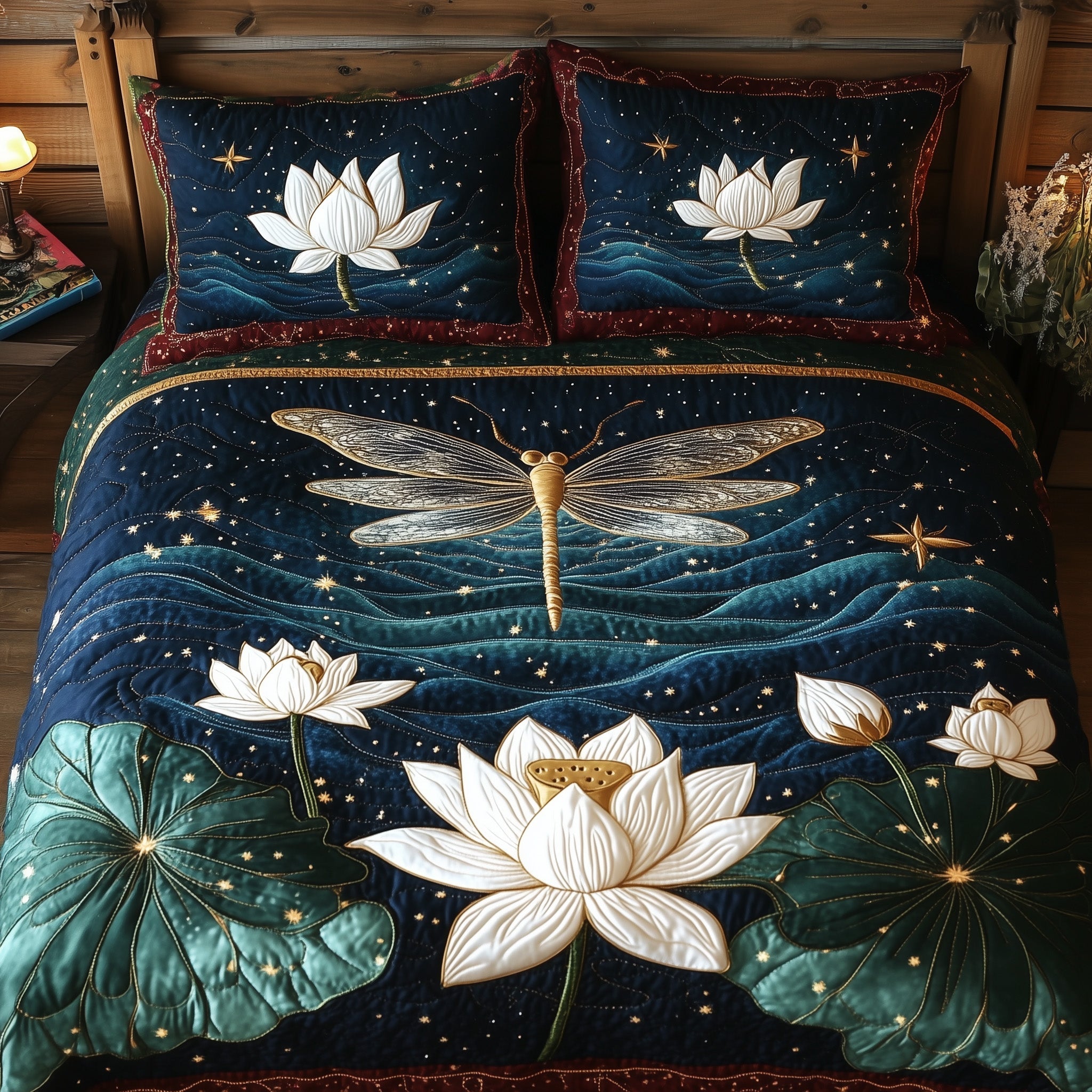Lotus Dragonfly 3-Piece Quilted Bedding Set GFTONL4161 – Patchique Store