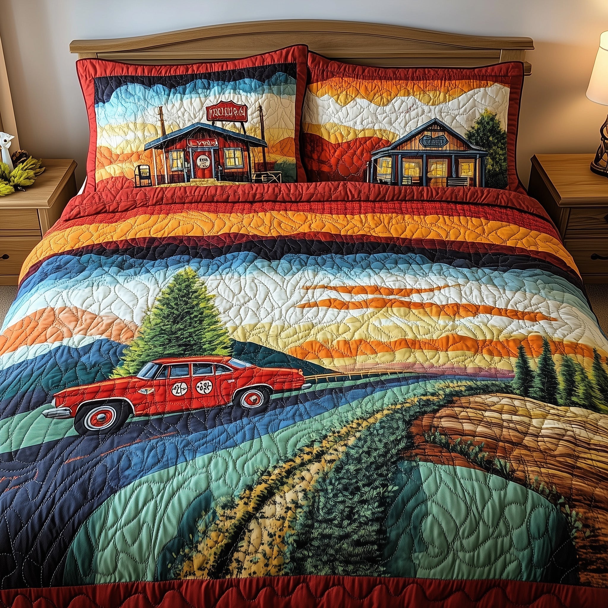 Route 66 3-Piece Quilted Bedding Set GFTONL4771 – Patchique Store