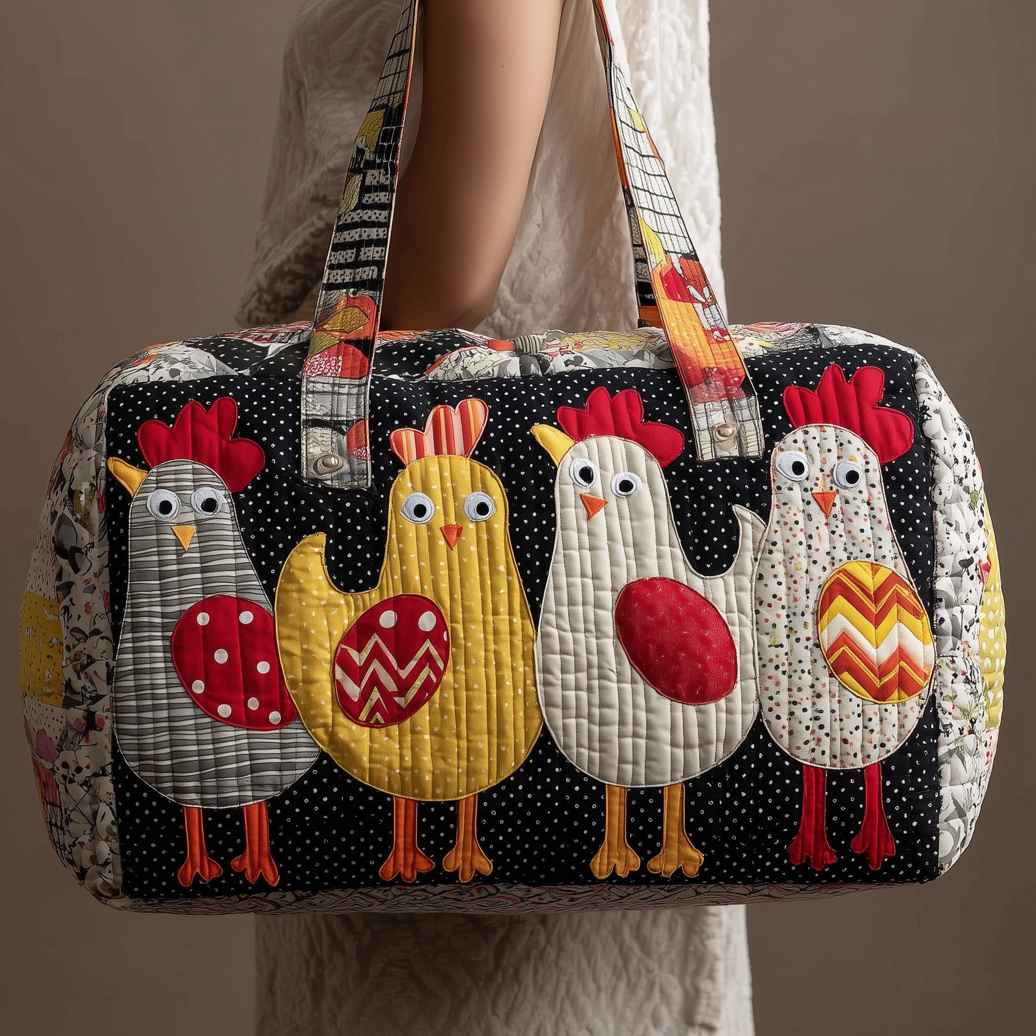 Funky Chicken Quilted Duffle Bag GFTONL5130 – Patchique Store