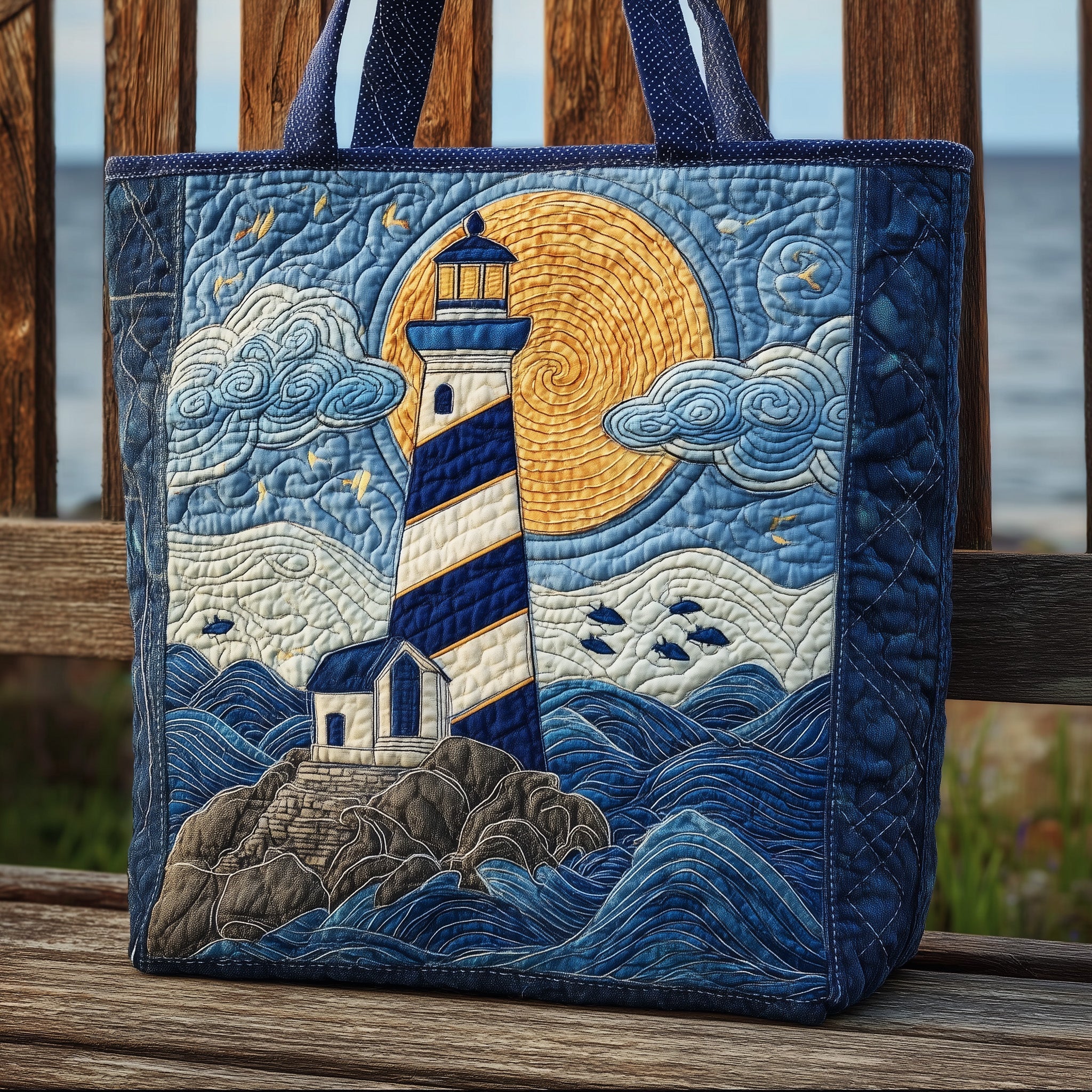 Nautical Lighthouse Quilted Tote Bag GFTONL5588 – Patchique Store