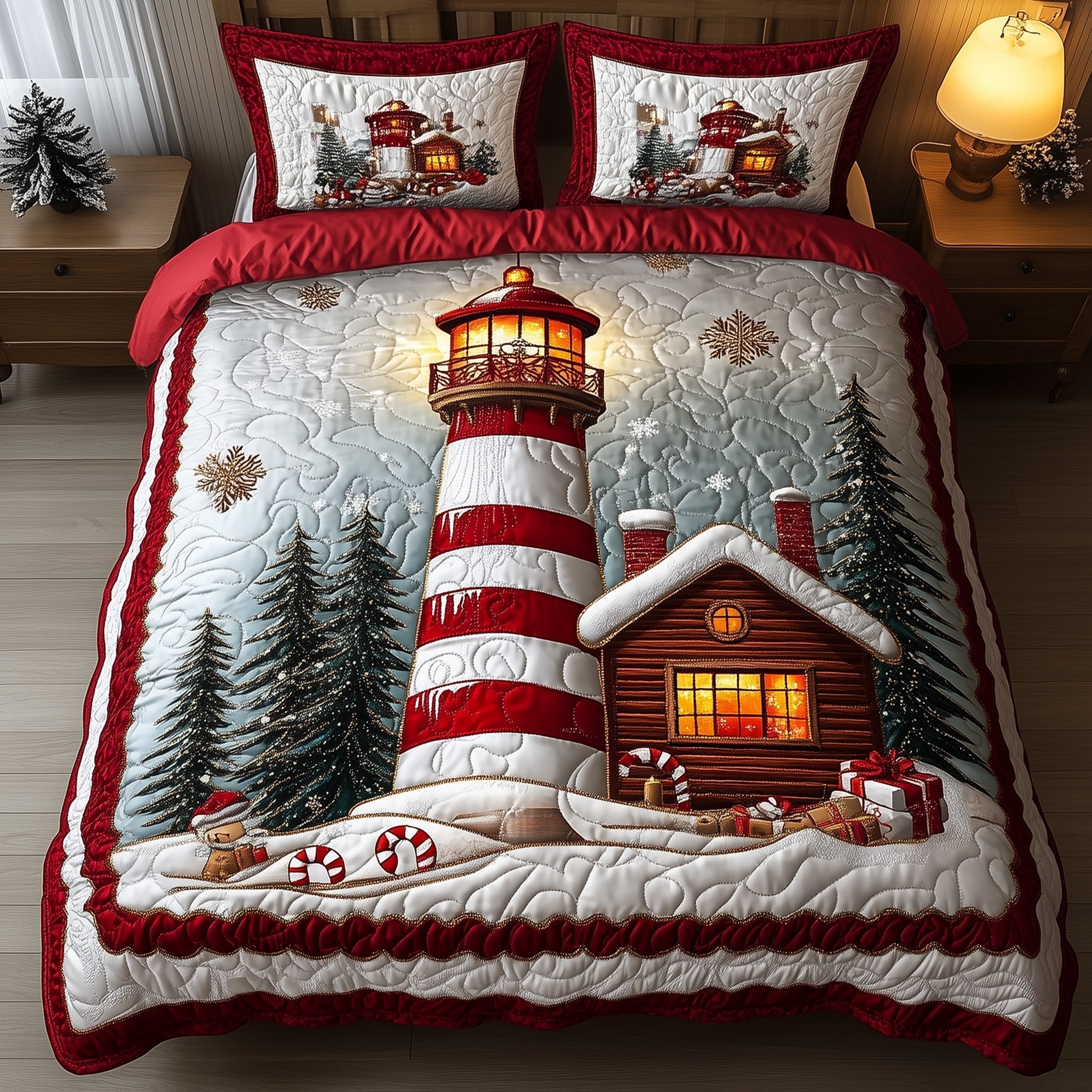Candy Canes Lighthouse Duvet Cover Set GFTONL6574 – Patchique Store