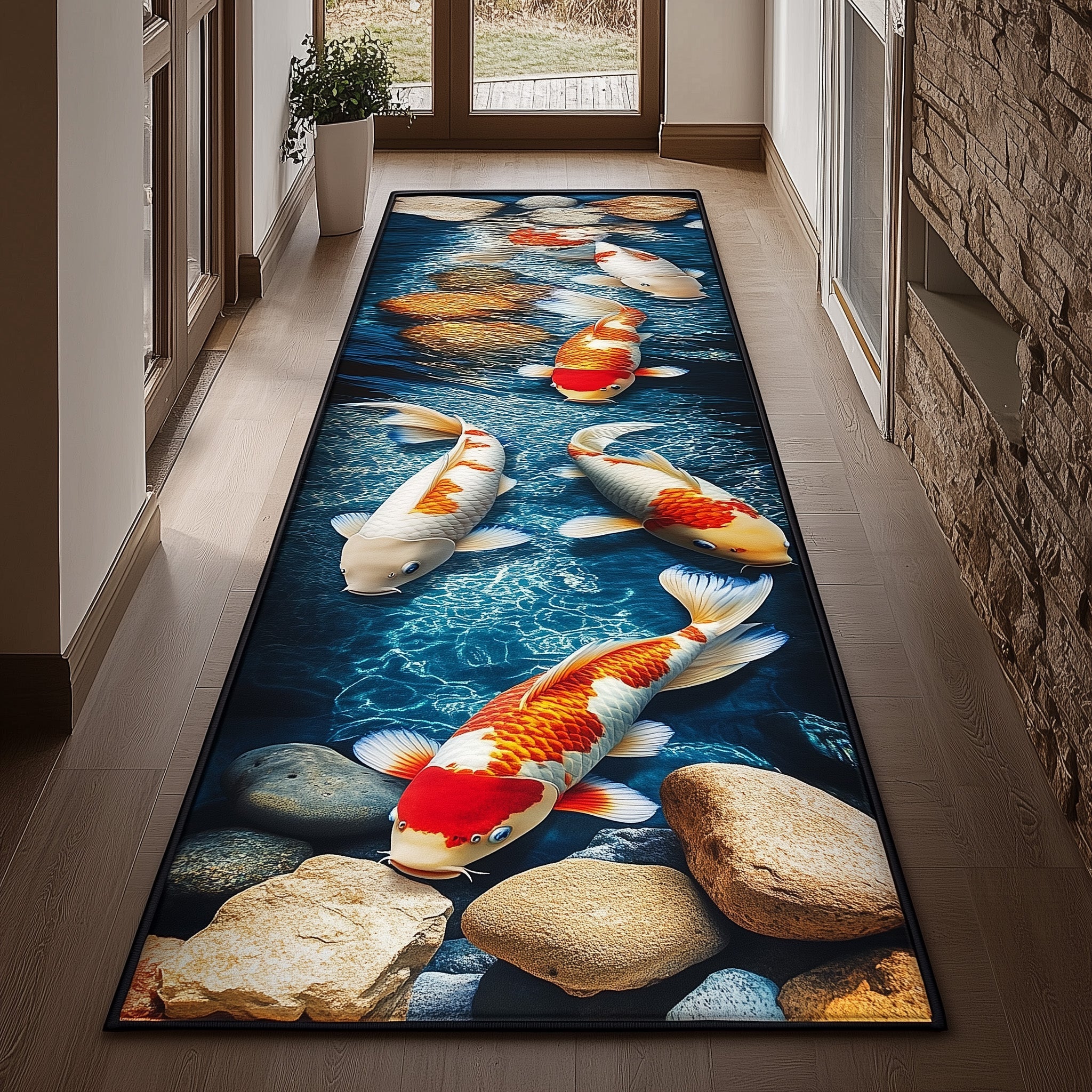 Koi Fish Runner Rug GFTONL6669 – Patchique Store