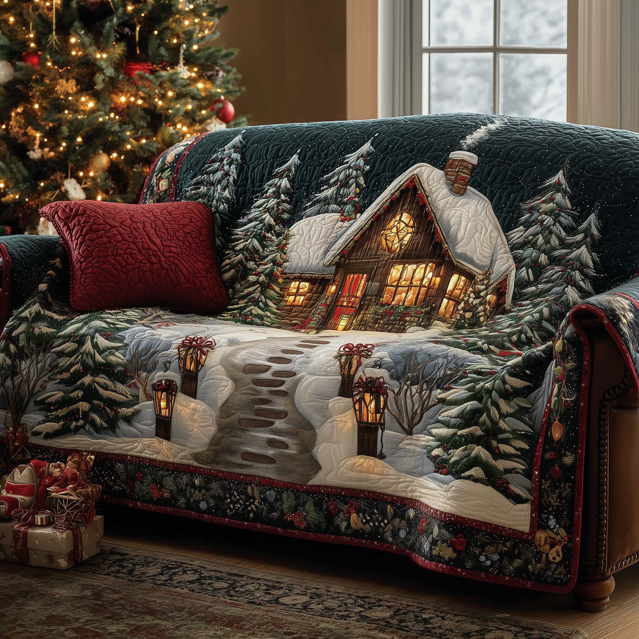 Peaceful Cabin Quilted Sofa Cover GFTONL7107 – Patchique Store